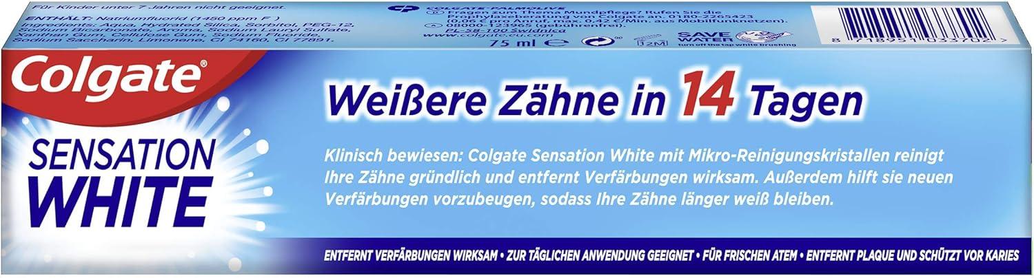 Colgate Sensation White Toothpaste 12x75ml - Brighten Your Smile ...