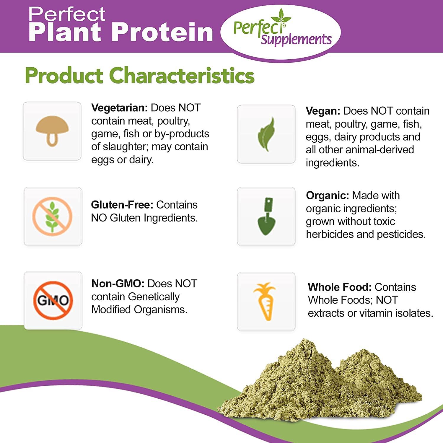 Perfect Supplements Plant Protein Powder 600g - Pumpkin Seed, Hemp Seed ...