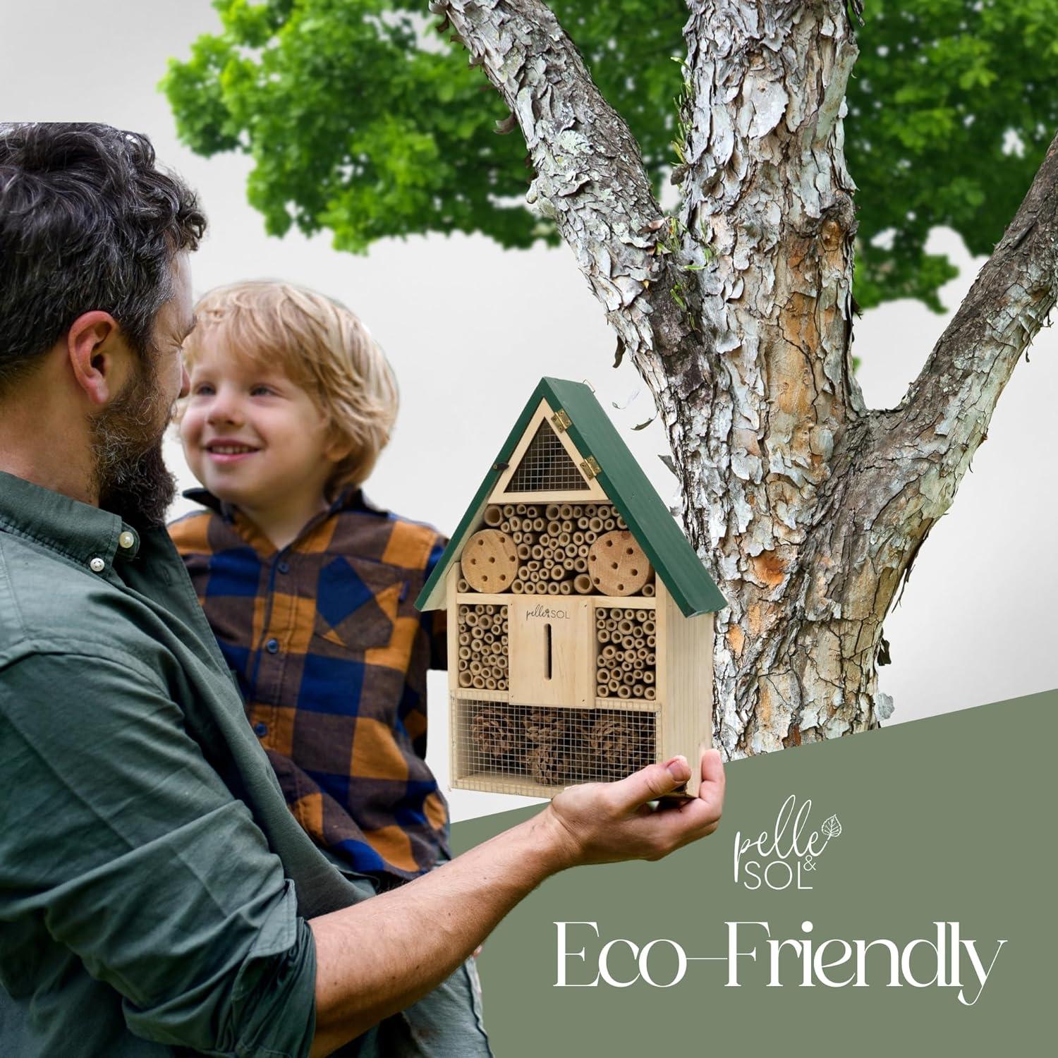 Pelle & Sol Eco-Friendly Bee House | Weather Resistant Hanging Bug ...