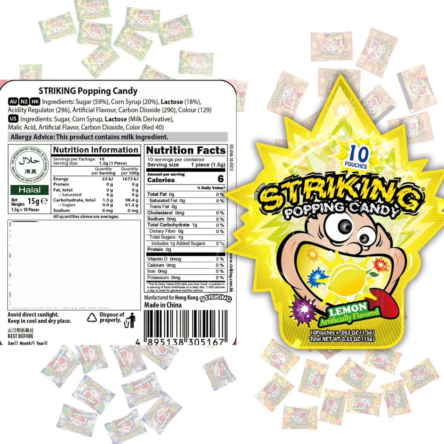 Striking Popping Candy Lemon Flavour 15g (Pack of 2) | Buy Now with ...