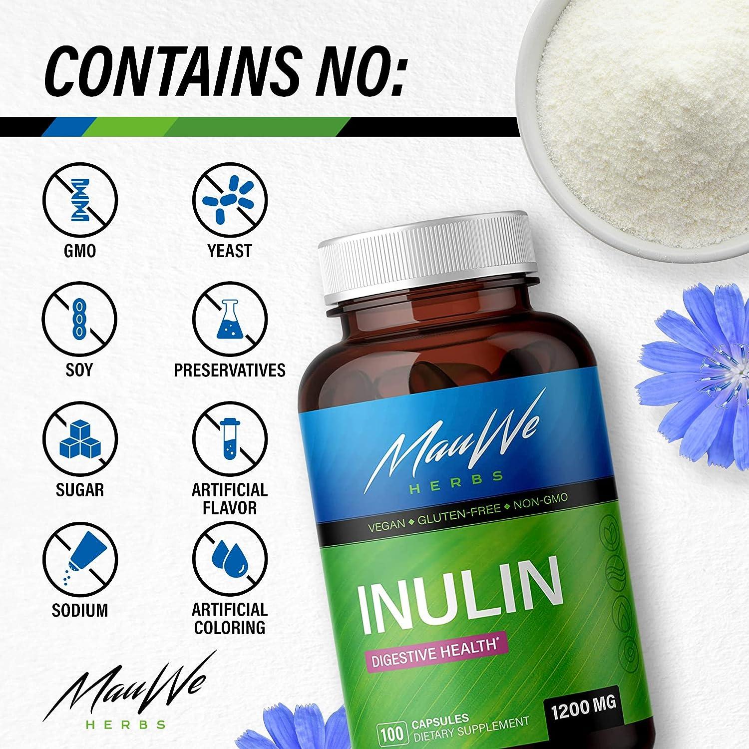 Organic Chicory Root Inulin Capsules for Digestive Health & Weight ...