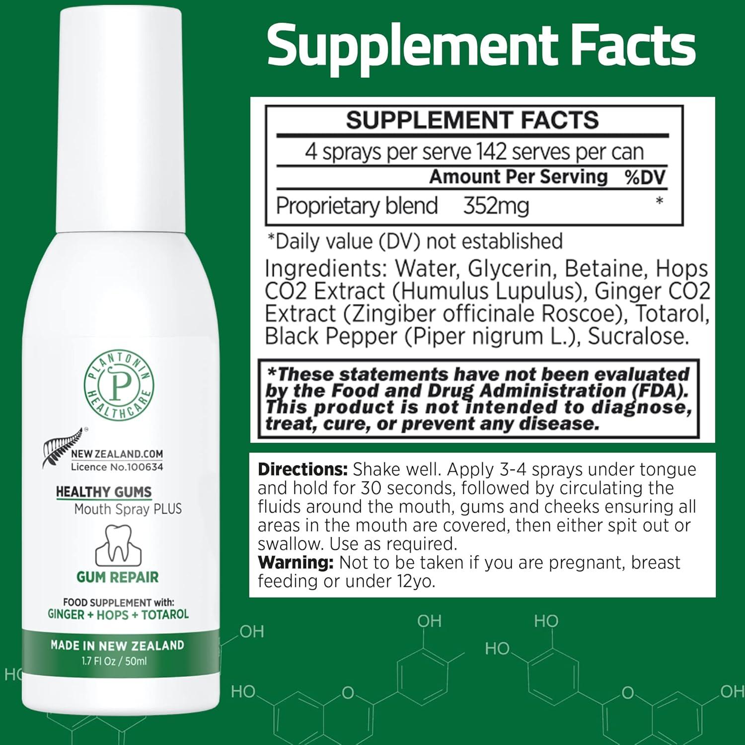 Natural Oral Rinse Spray for Gum Disease & Gingivitis - 50ml Alcohol ...