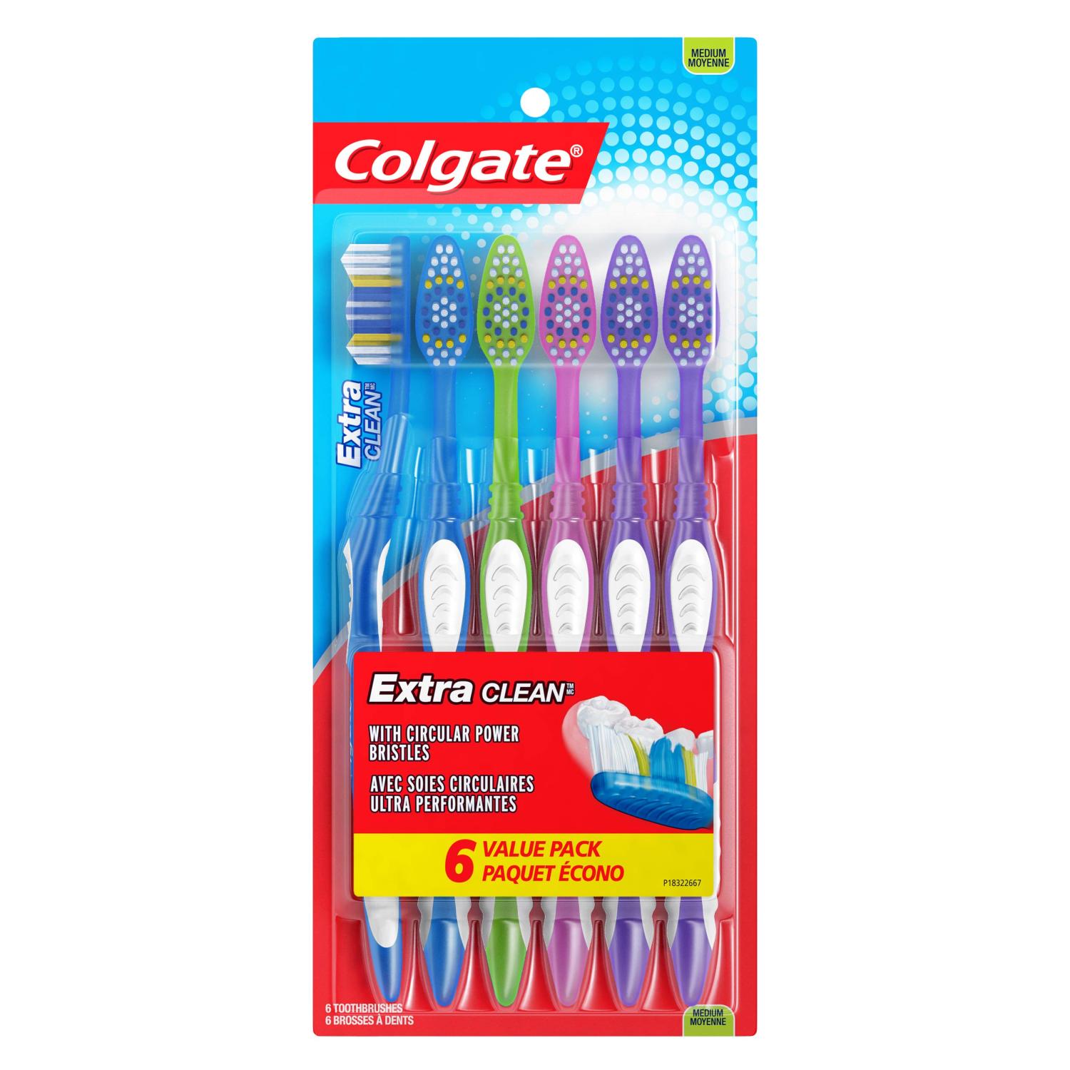 Colgate Extra Clean Full Head Toothbrush Medium - 6 Pack | Superior ...