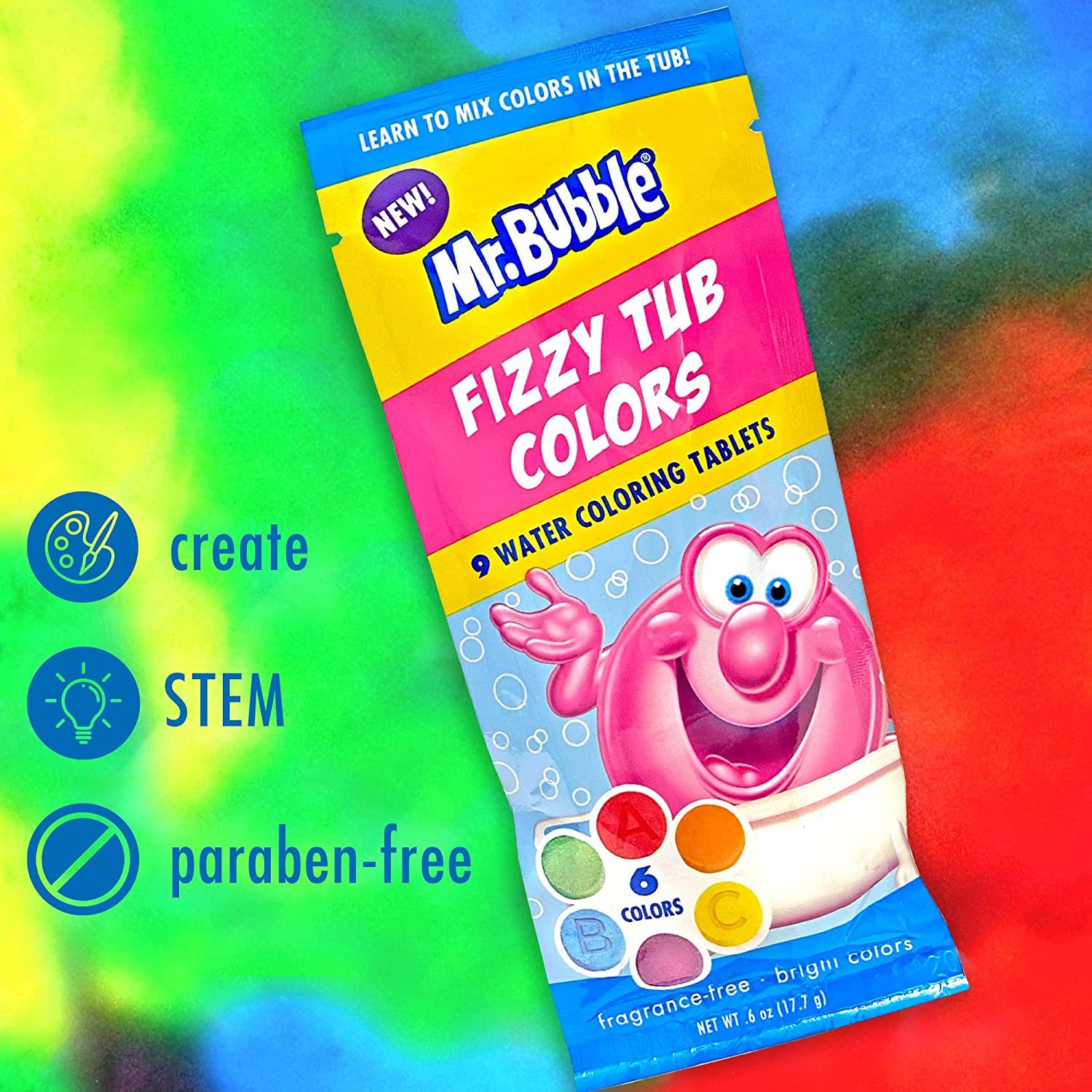 Mr. Bubble Fizzy Tub Colors - 12 Packets, 9 Tablets Each, 108 Tablets ...