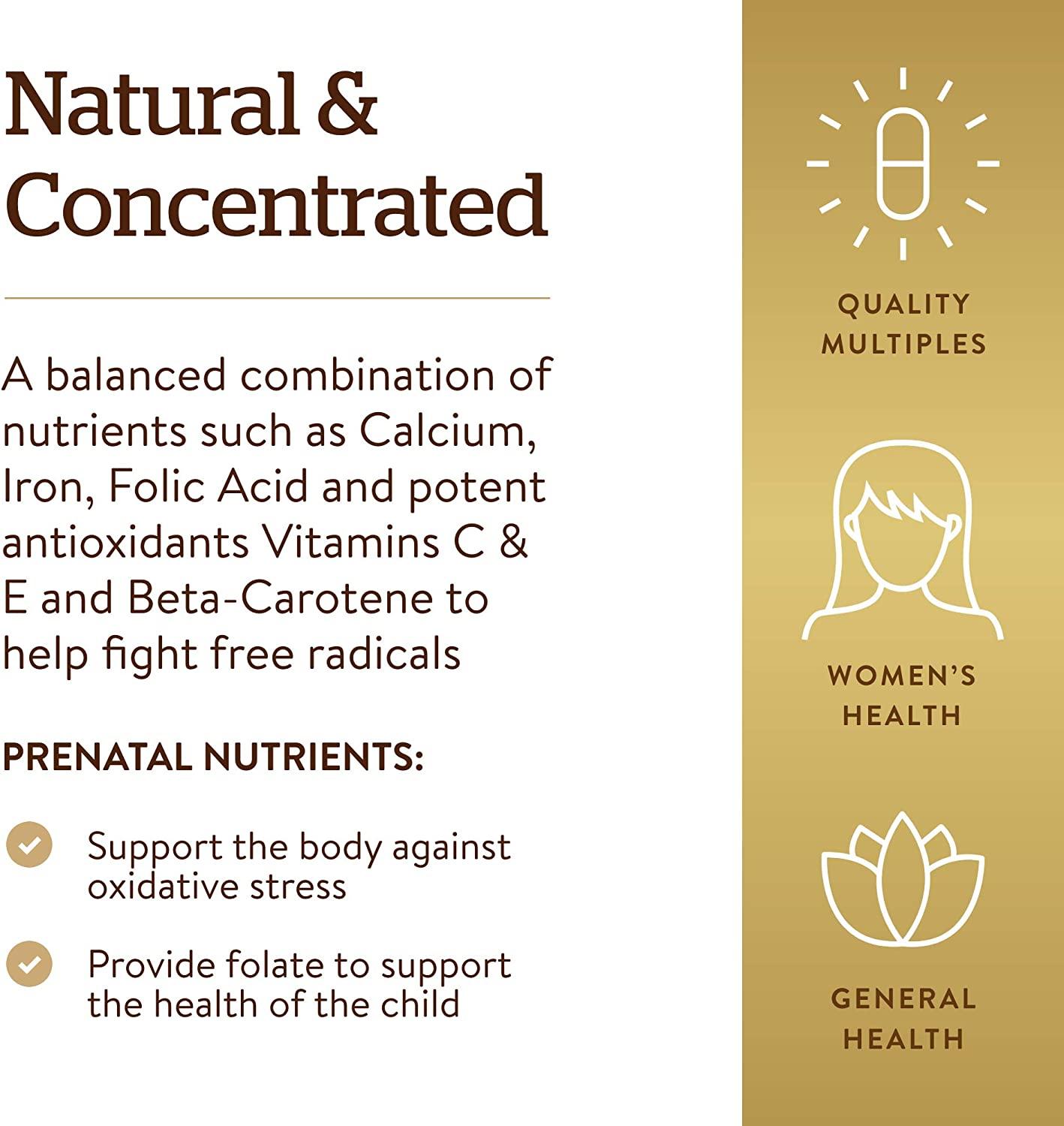 Solgar Prenatal Nutrients Multivitamin & Mineral - 240 Tablets for ...