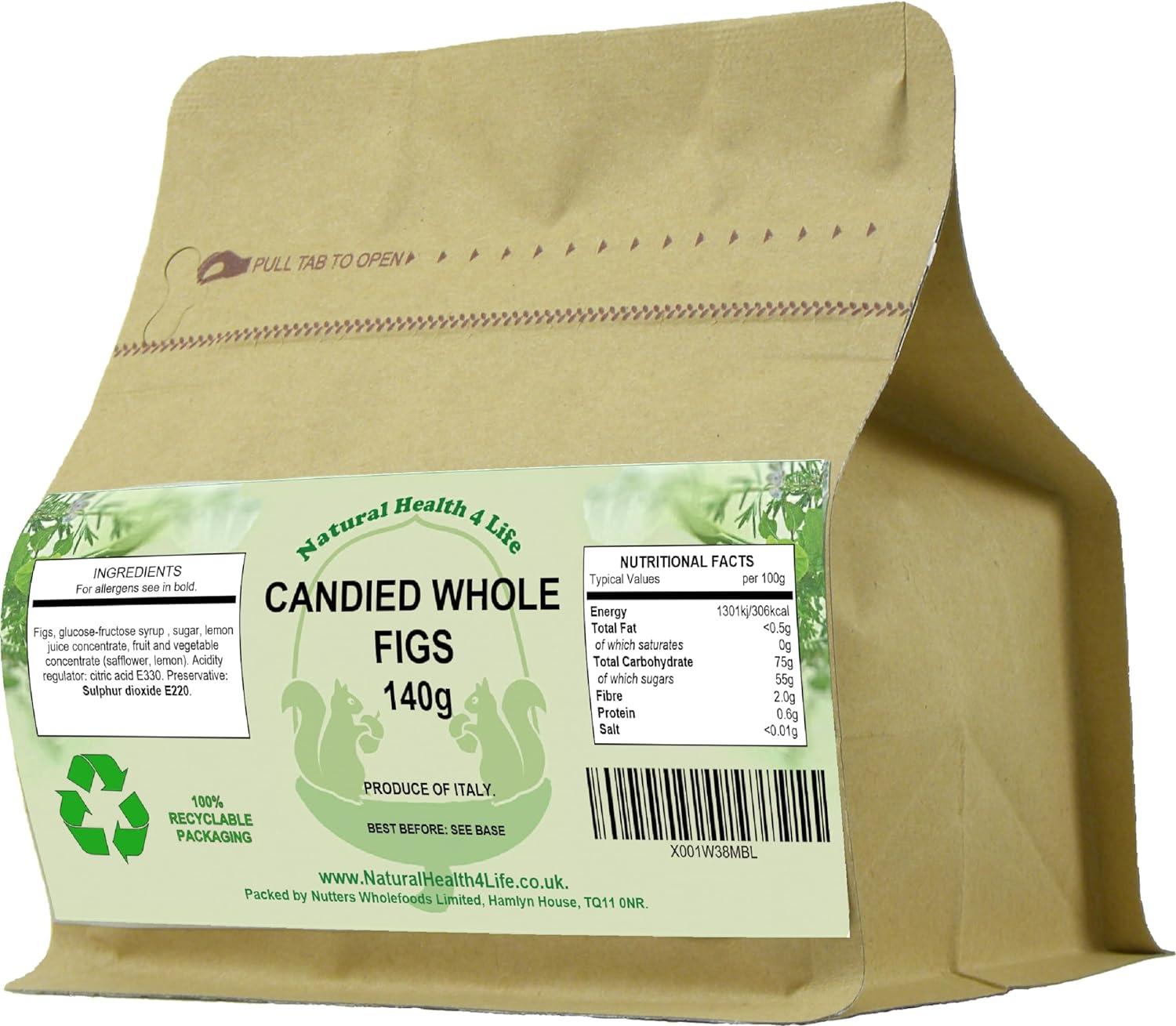 Natural Health 4 Life Candied Whole Figs 140g in Foil Lined Kraft Pouch (1 Pouch) | Buy Now with ...