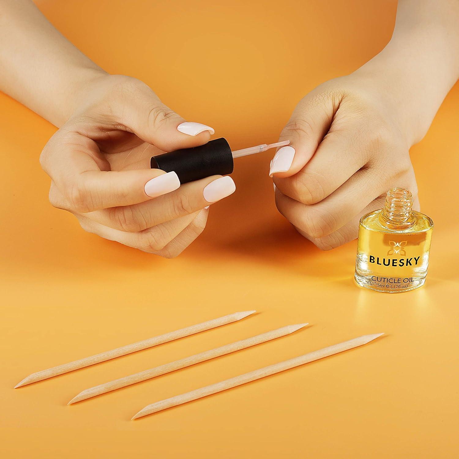 Bluesky 100 Double Ended Orange Wood Cuticle Pushers & Nail Cleaner ...