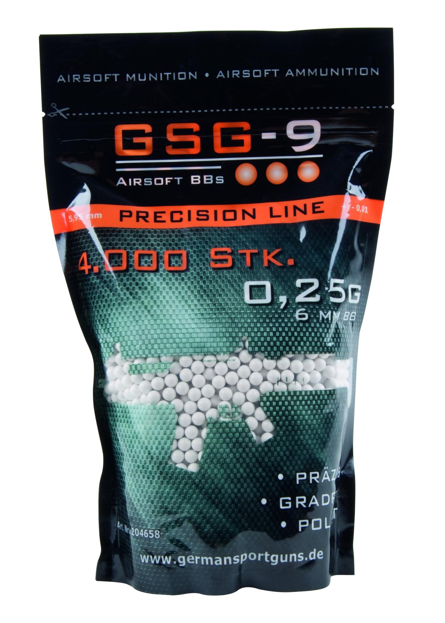 0.25g GSG-9 6mm Airsoft Balls 4000 White Softair BBS for Pistols ...