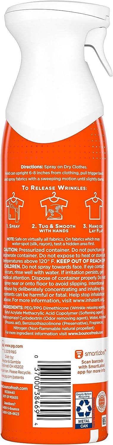 Bounce Wrinkle Release Spray 3-in-1 Odor Eliminator, Anti-Static Fabric ...