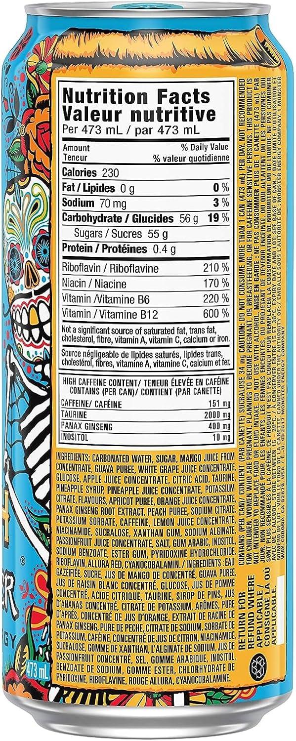 Monster Energy Punch Mango Loco 473mL Cans Pack of 12 Mango 473ml (Pack ...