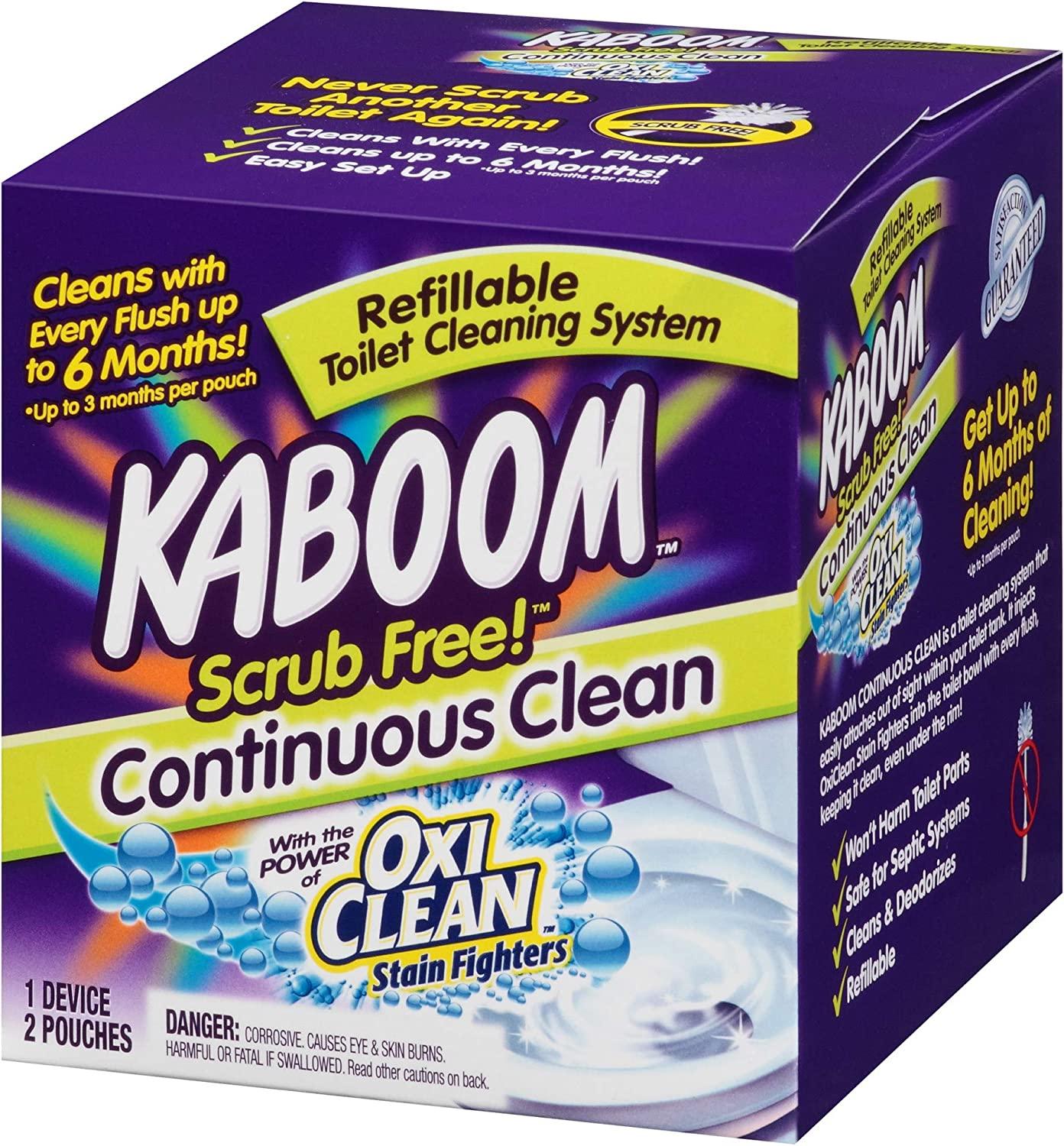 Kaboom Scrub Free Toilet Bowl Cleaner System + 2 Refills | Effortless ...
