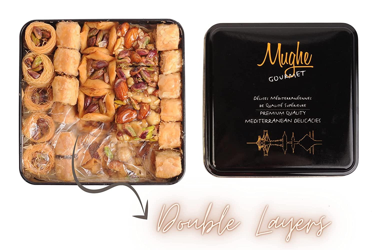 Deluxe Assorted Baklava Pastry Tin Gift Box - 52 pcs Double Layer ...