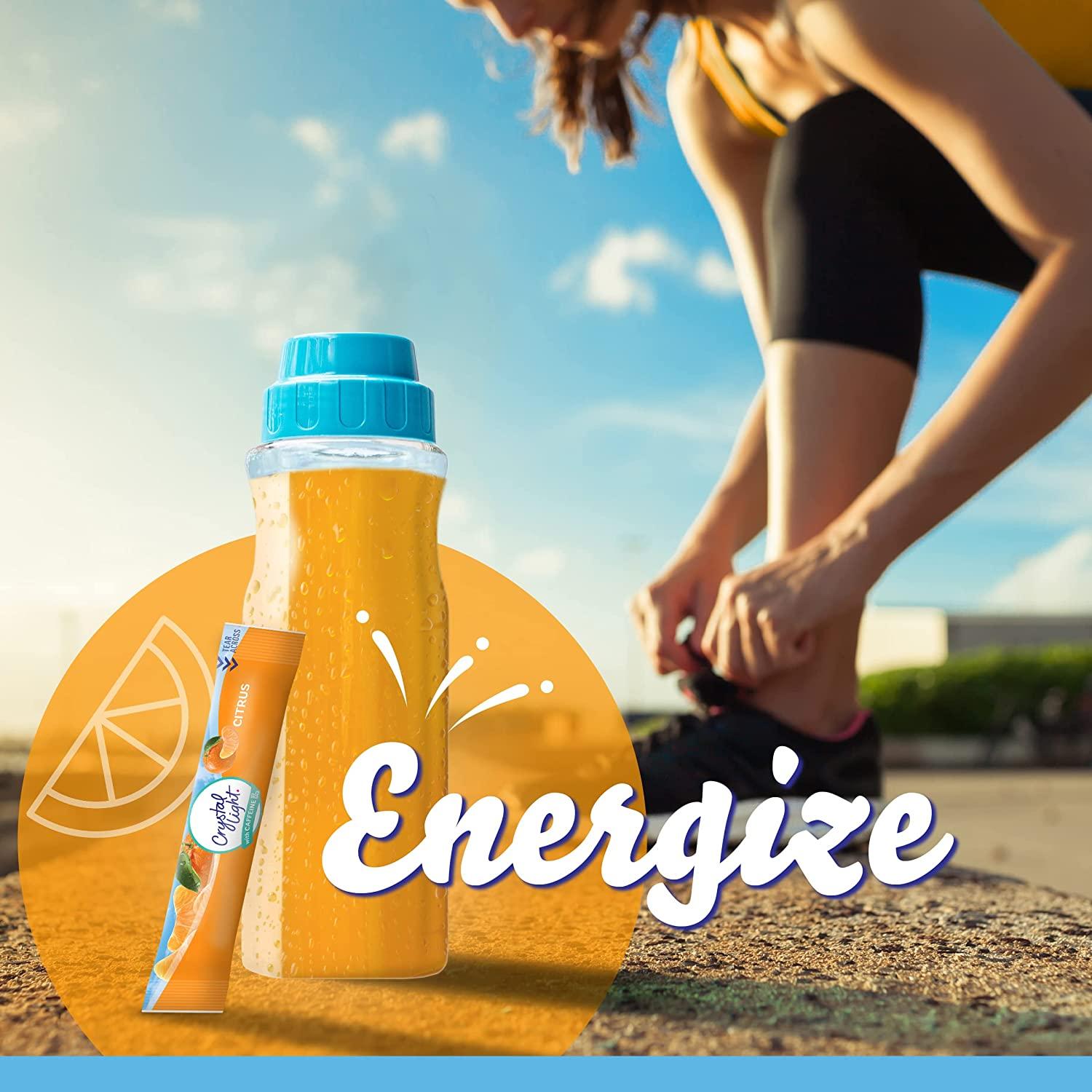 Crystal Light Sugar-Free Energy Citrus Drink Mix - 10 Pack On-The-Go ...