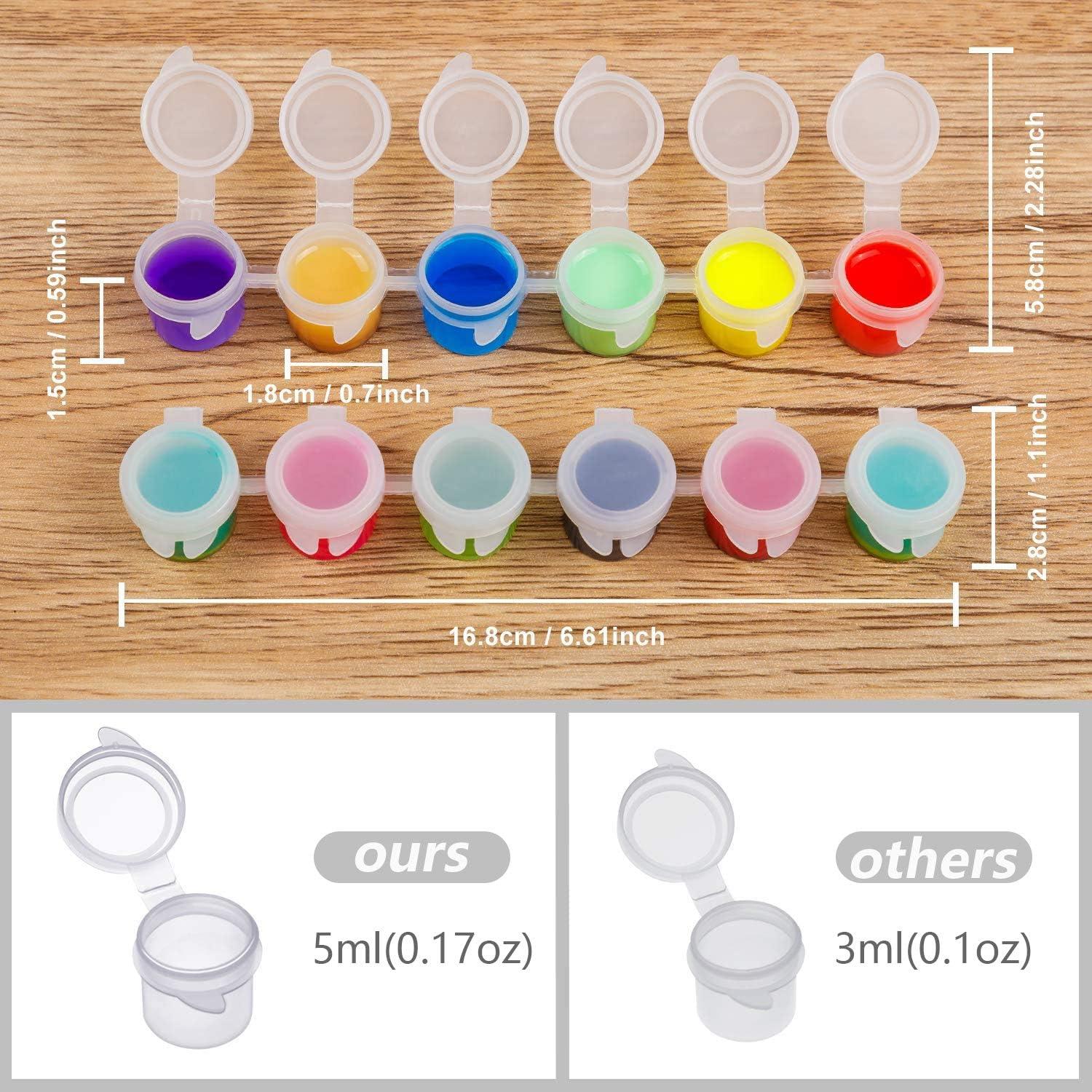 36 Large Empty Paint Pots with Lids - 5ml/0.17oz Acrylic Paint ...