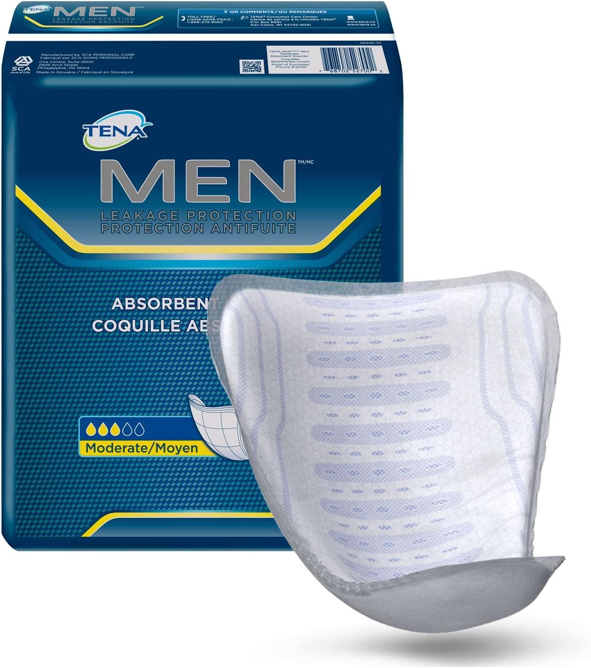 Tena Men's Incontinence Guards, Moderate Absorbency - 144 Count (3 ...