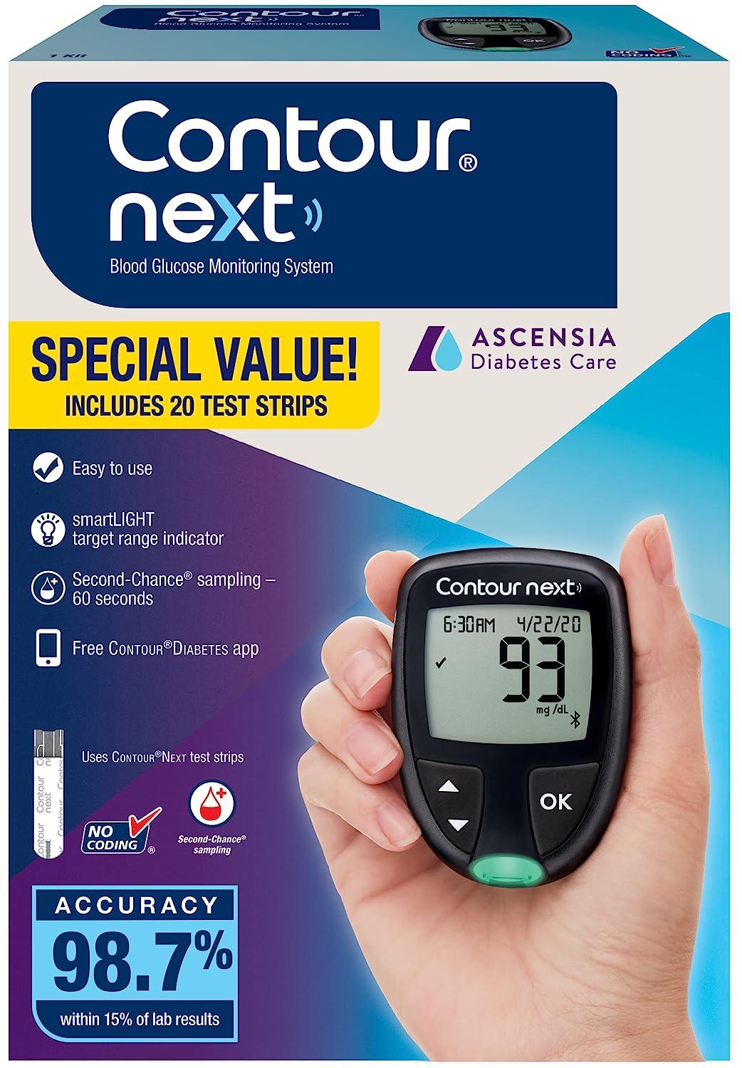Contour Next Blood Glucose Monitoring System All-in-One Kit for ...