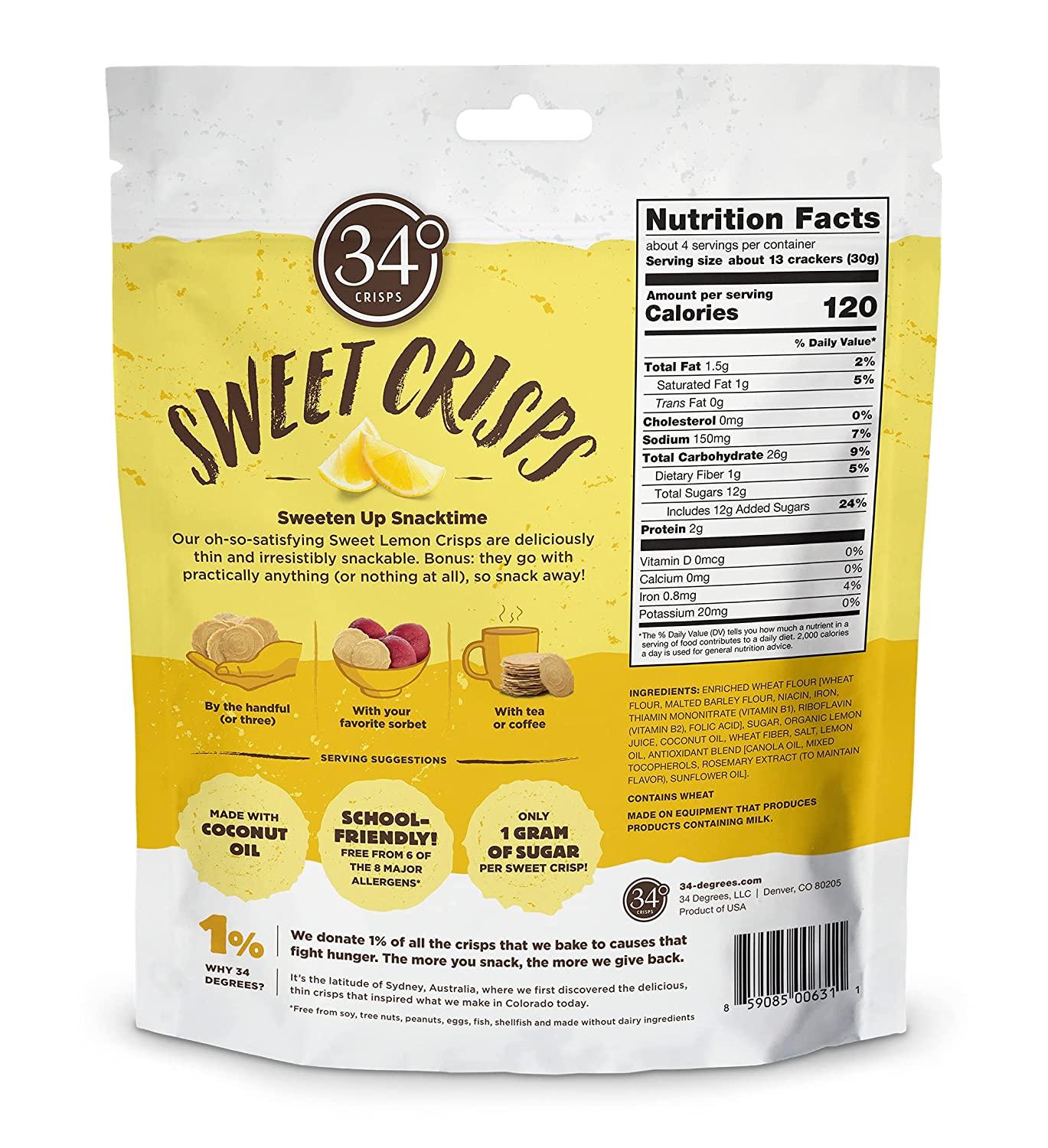 34 Degrees Sweet Crisps Variety Pack - Lemon, Vanilla, Chocolate | Thin ...