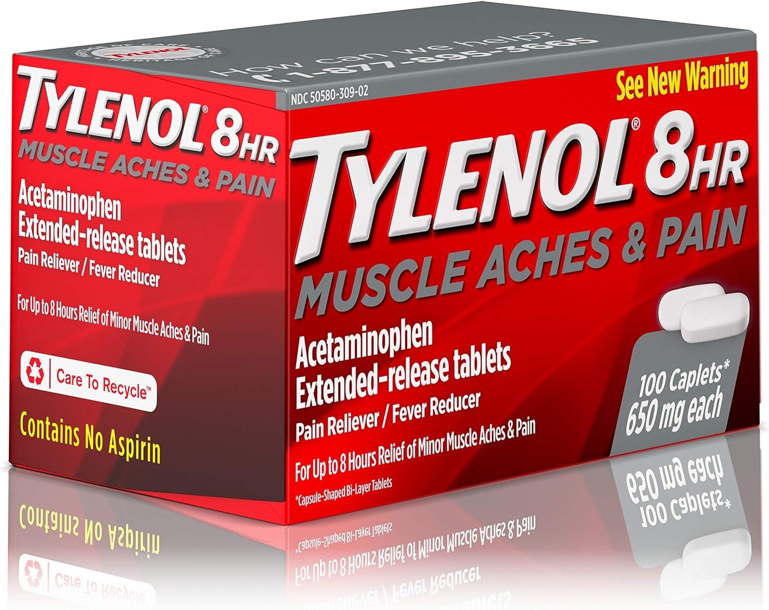 Tylenol 8 Hour Muscle Aches & Pain Acetaminophen Tablets - 100 ct | Buy ...