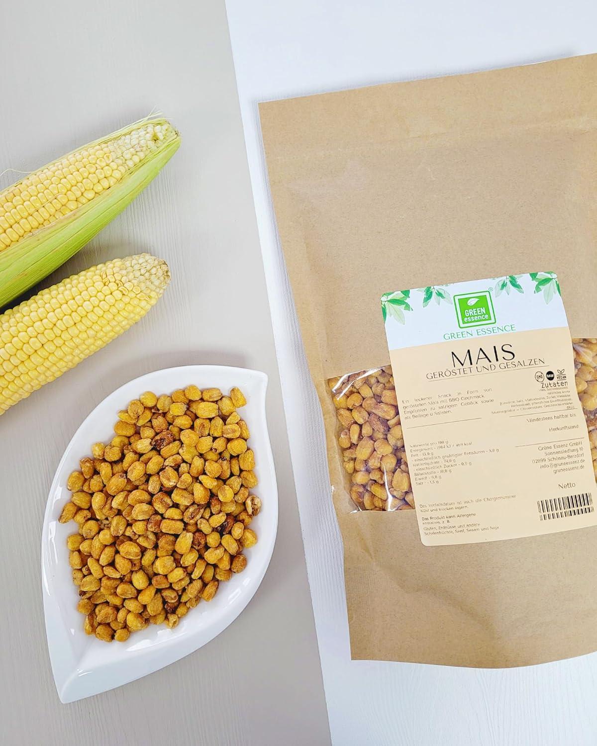 Roasted Corn 1 kg - Salted Vegan Snack by Green Essence | Lactose-Free ...