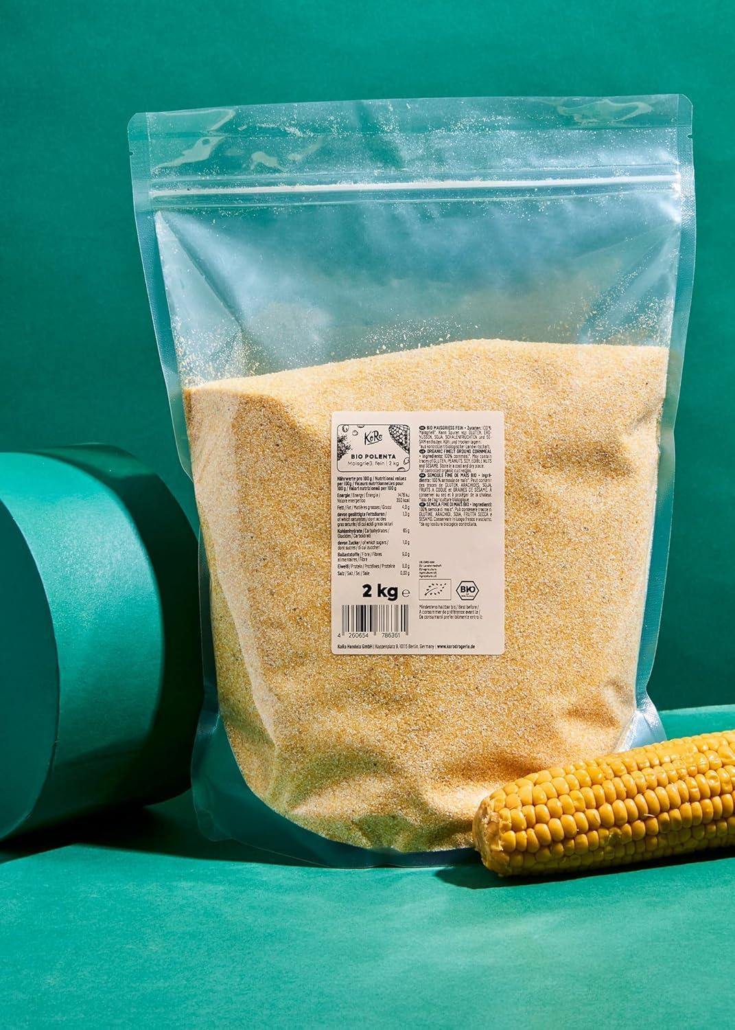 KoRo - Organic Polenta 2kg - 100% fine corn semolina for creamy polenta ...