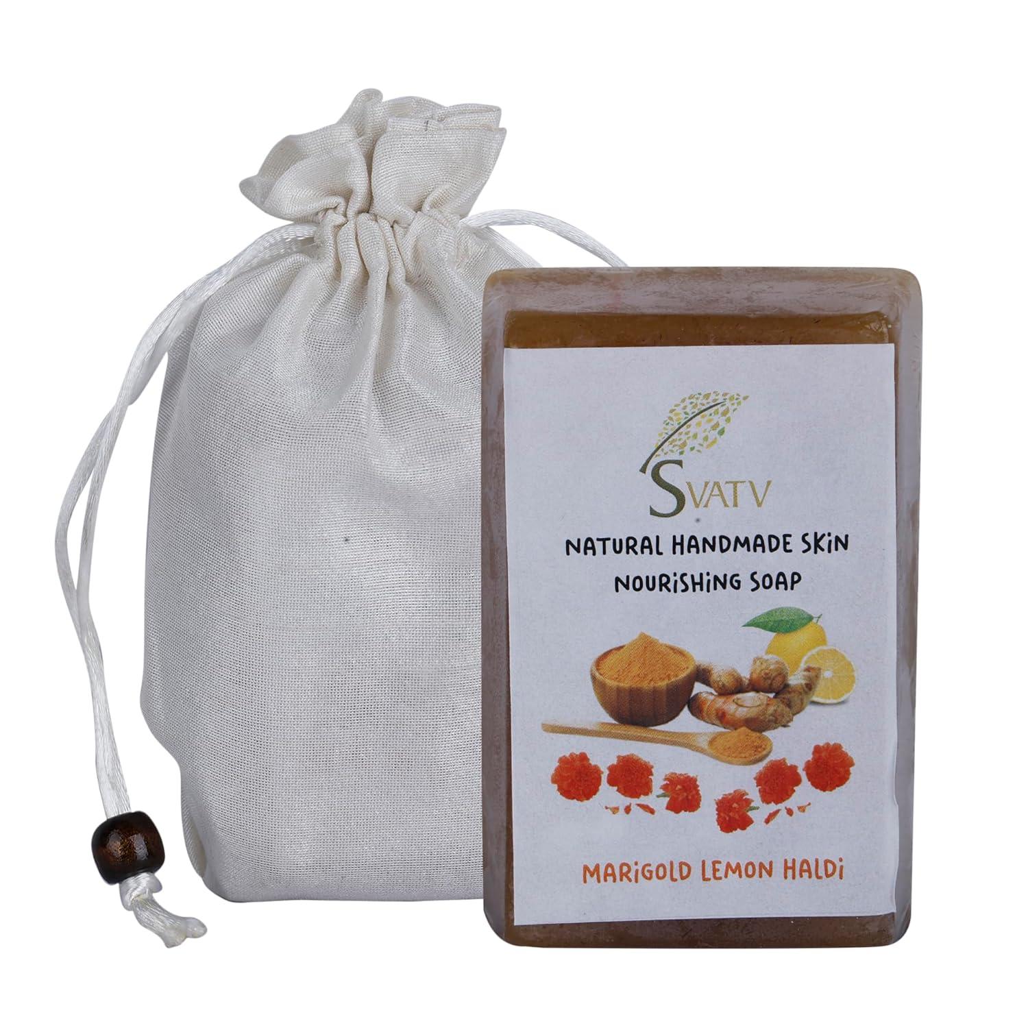 SVATV Marigold Lemon Turmeric Soap | Handmade Natural Bar Soap for Men ...