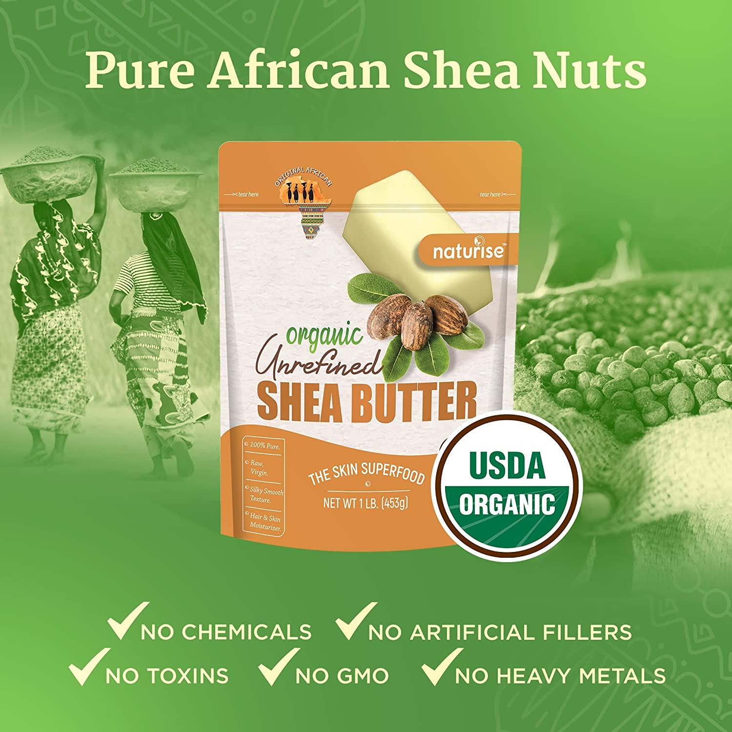 Naturise Raw Organic African Shea Butter - 1 lb Skin and Hair ...