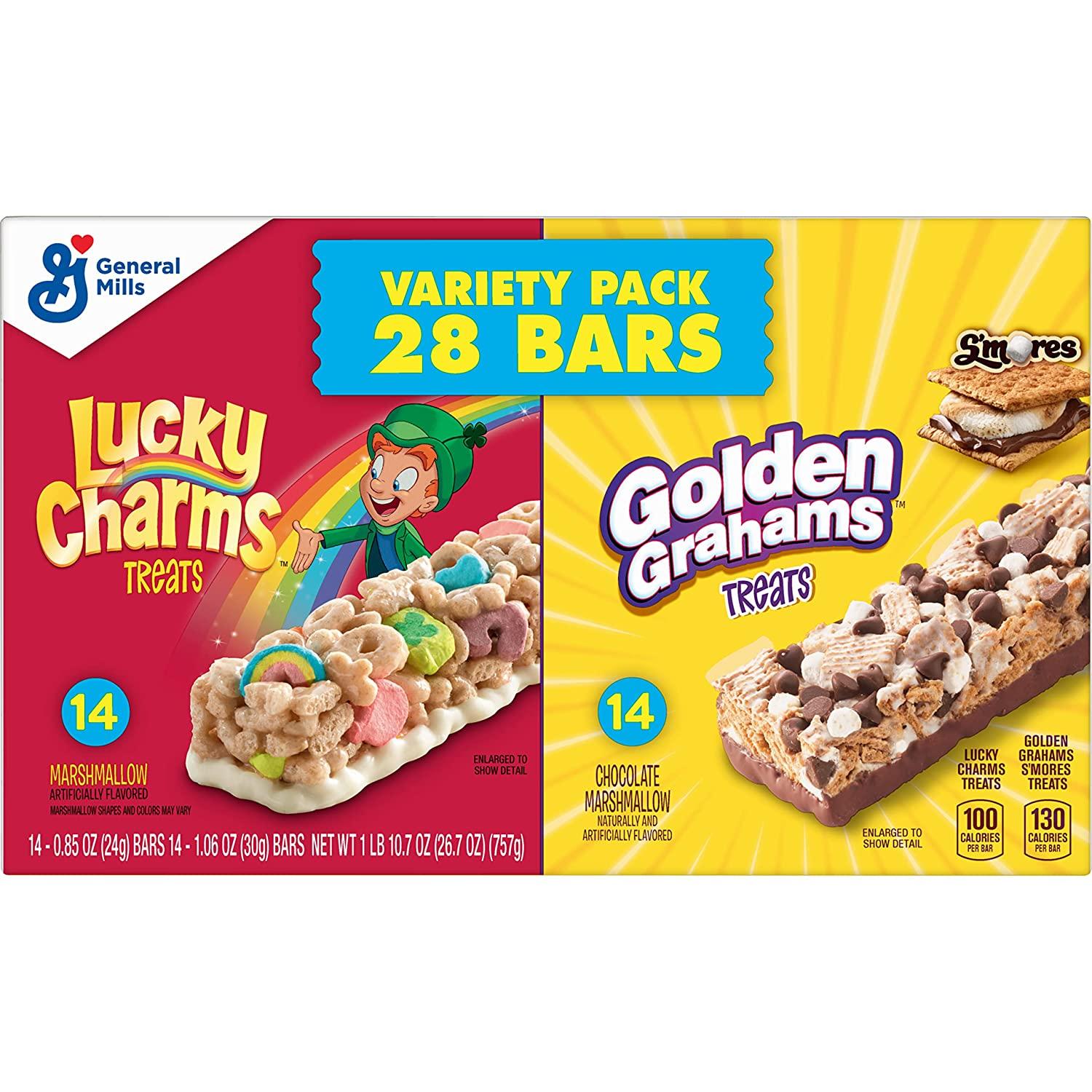 Lucky Charms and Golden Grahams Breakfast Bar Variety Pack - 28 ct ...