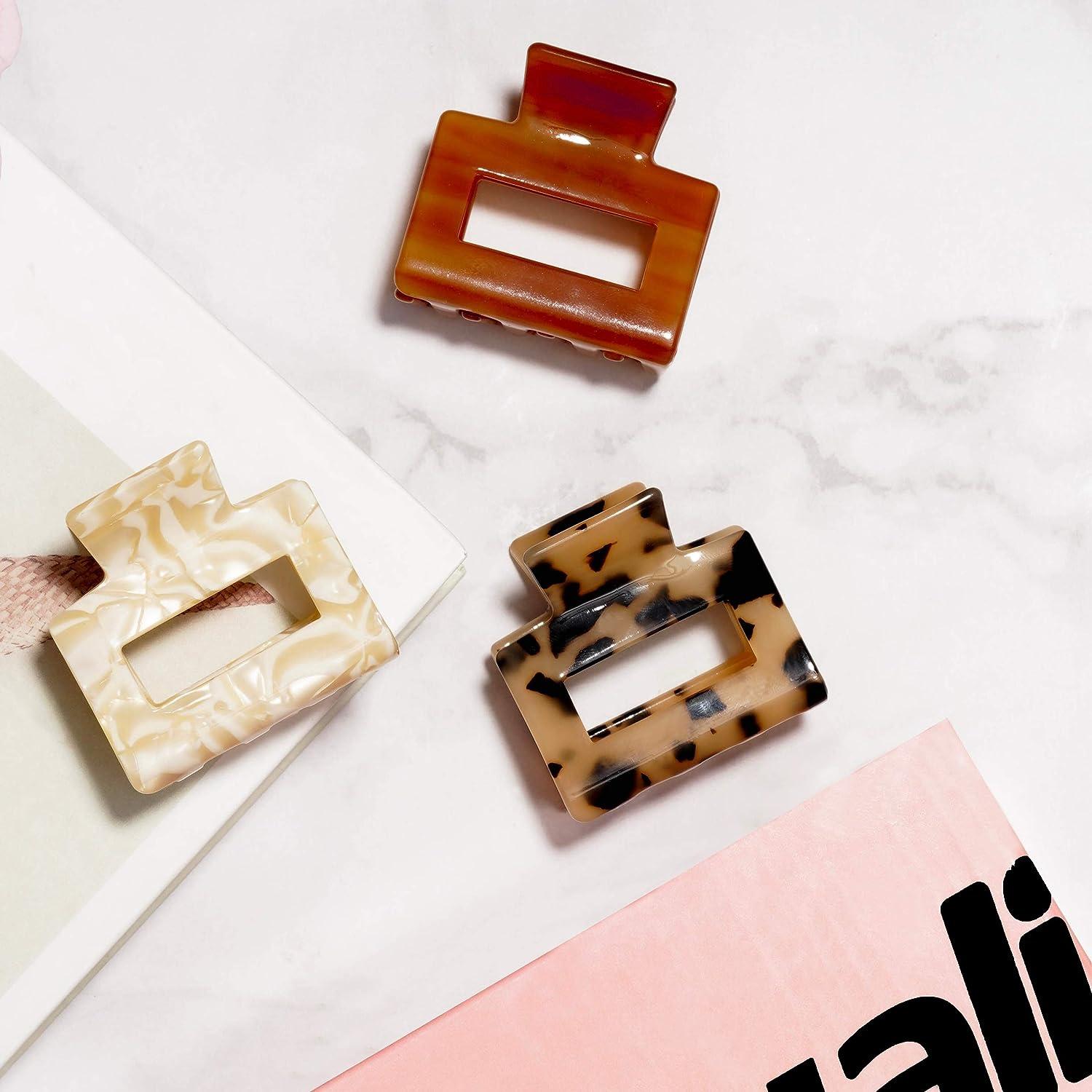 Naran Tortoise Hair Claw Clips - French Design Acrylic Clips (3pcs ...