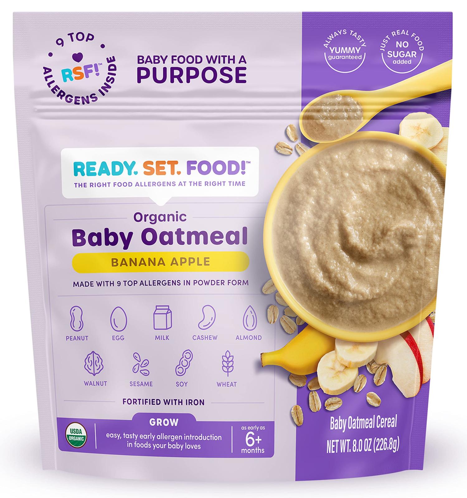 Ready Set Food! Organic Baby Oatmeal Cereal | Banana Apple | Organic ...