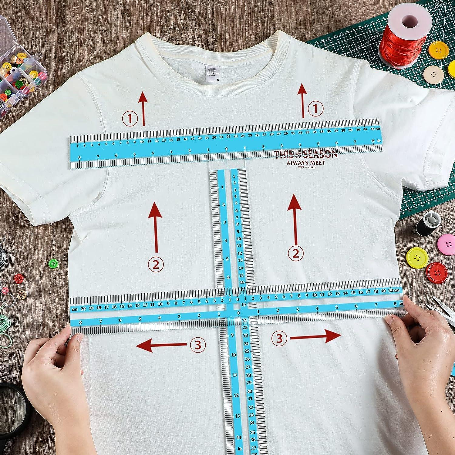 Acrylic T-Shirt Alignment Ruler Set - 3 Pcs Shirt Placement Guide Tool ...