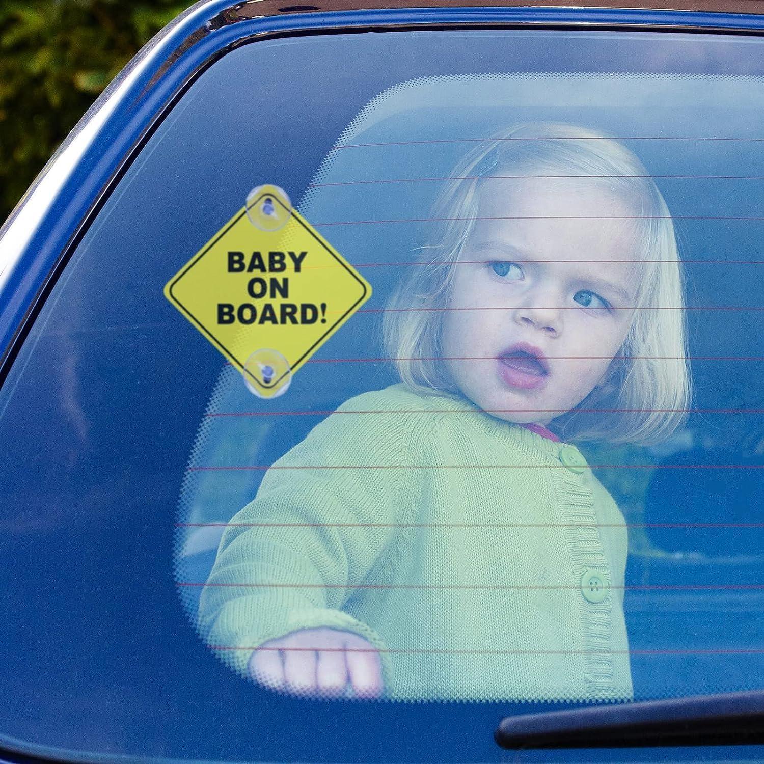 2 Pcs Baby on Board Car Sign with 4 Suction Cups - Reusable and Durable ...