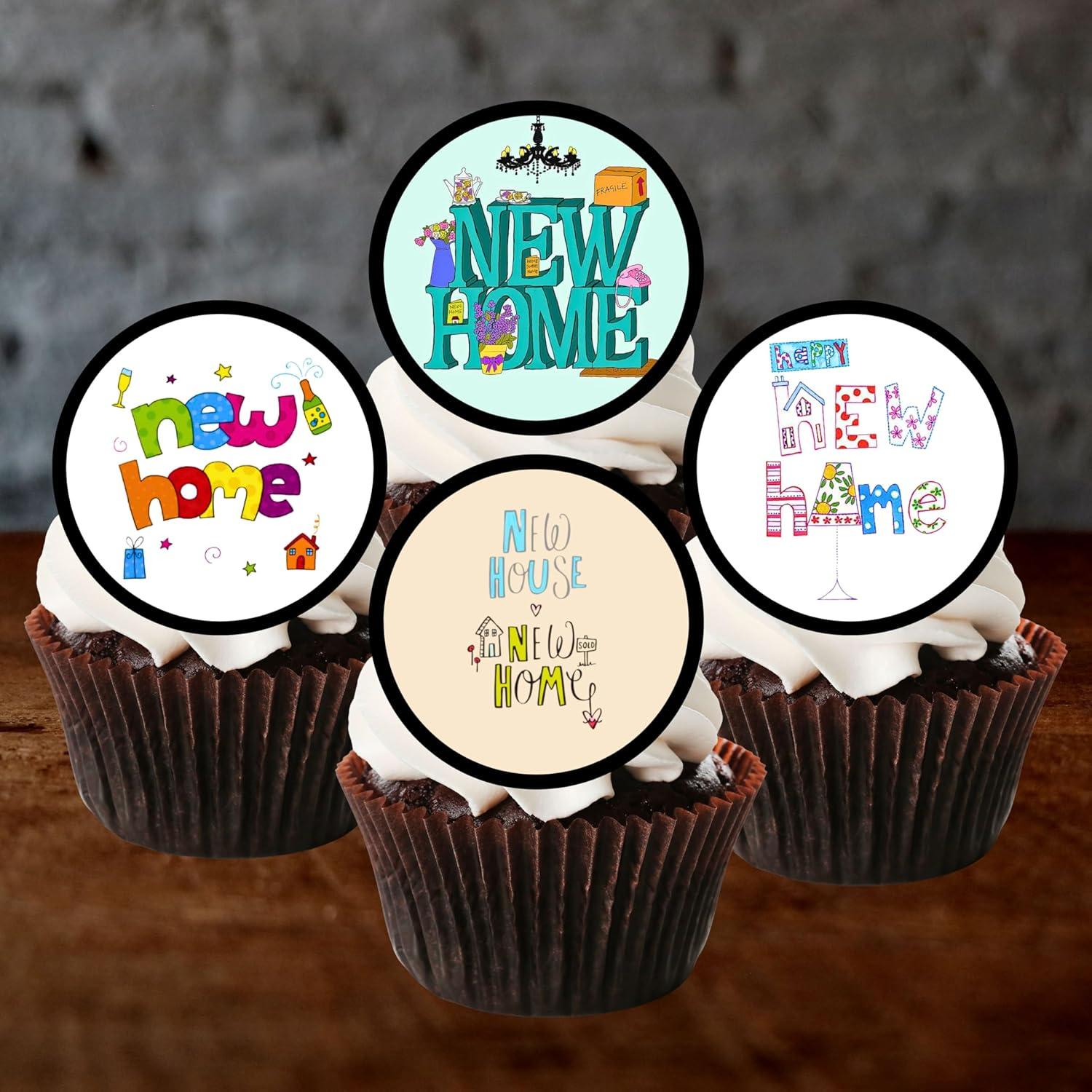 24 New Home Cupcake Toppers Edible House Warming Decorations New Home ...