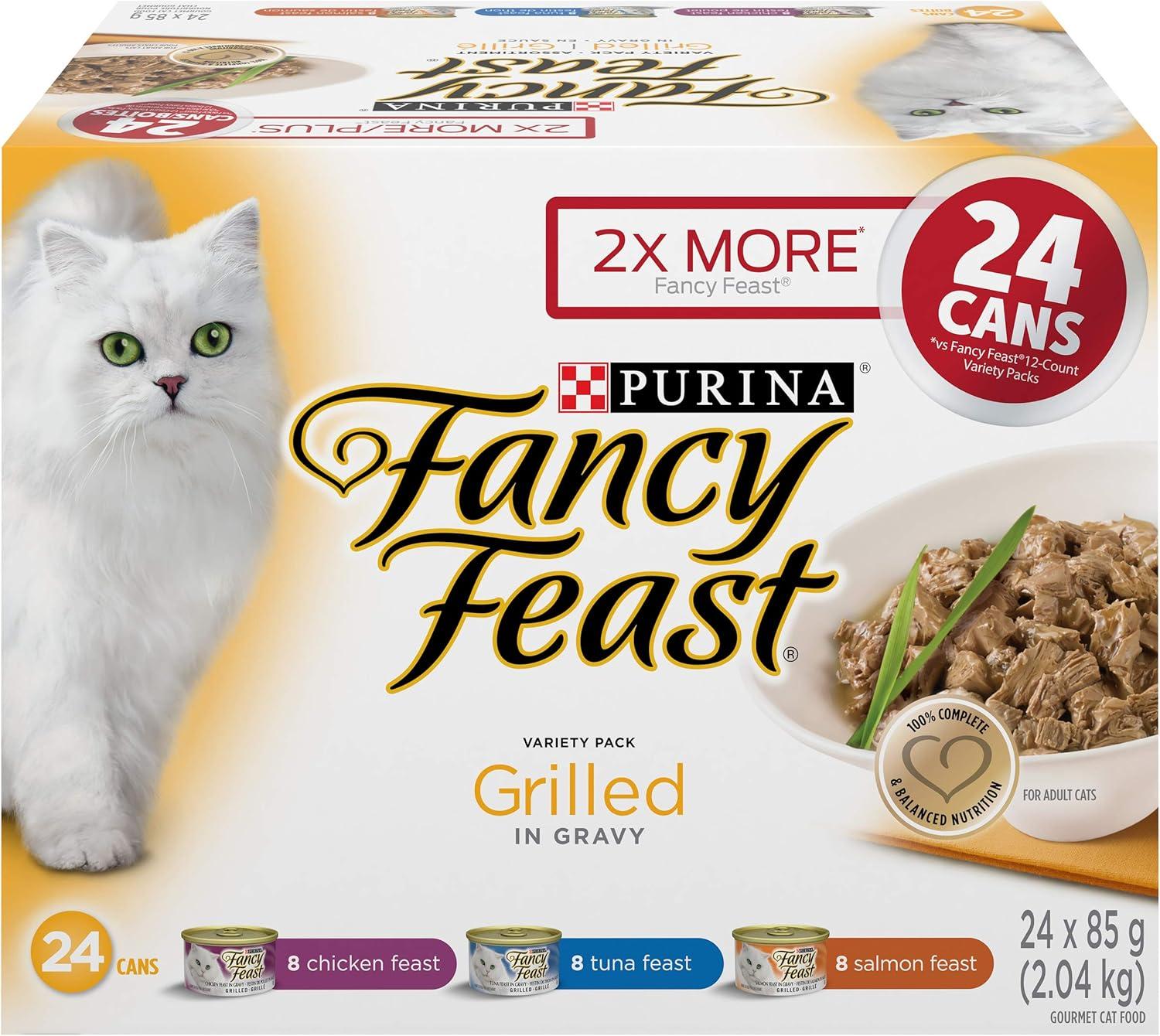 Fancy Feast Wet Cat Food - Chicken Feast Variety Pack + Grilled Variety ...