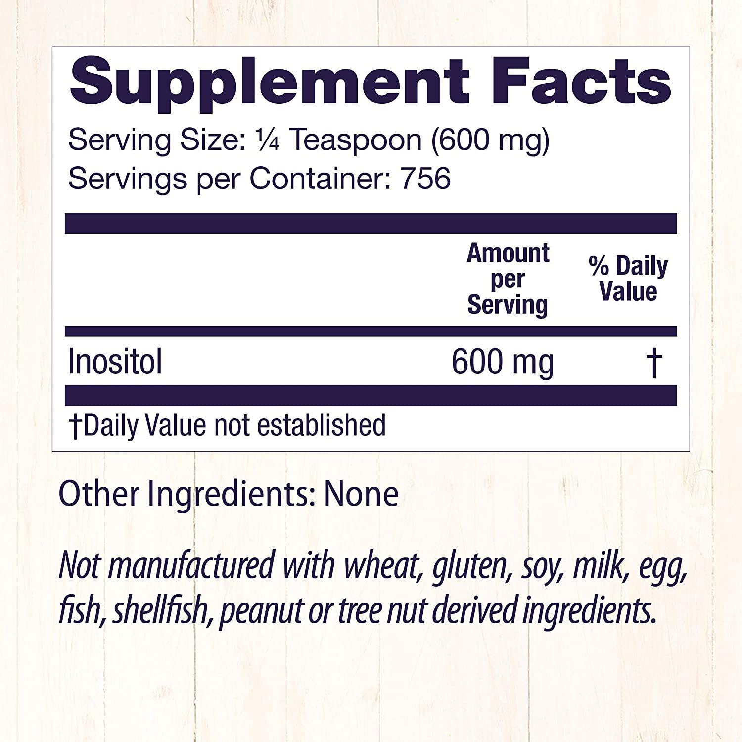 Healthy Origins Inositol Powder - 16oz (1 lb) - Supports Mood ...