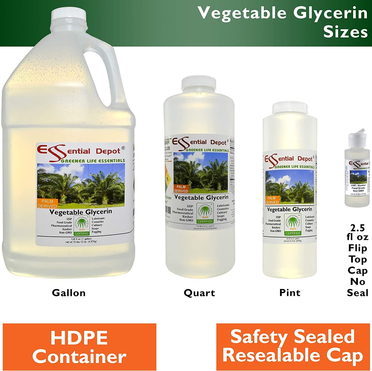 Glycerin Vegetable - 1 Quart (43 oz.) - Non GMO - Sustainable Palm ...