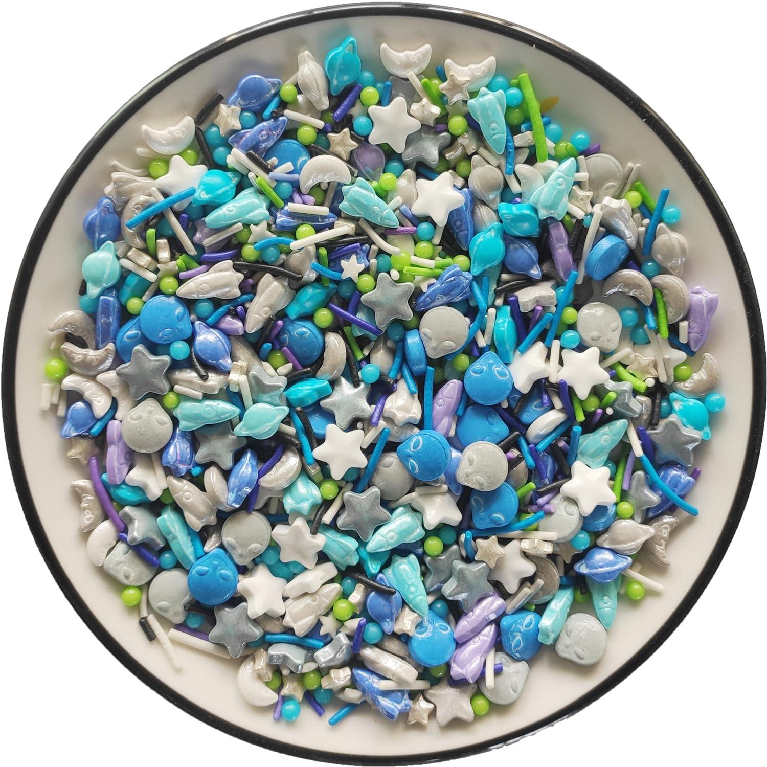 Galaxy-Themed Edible Sprinkles for Cakes & Cupcakes | Space Rocket Moon ...