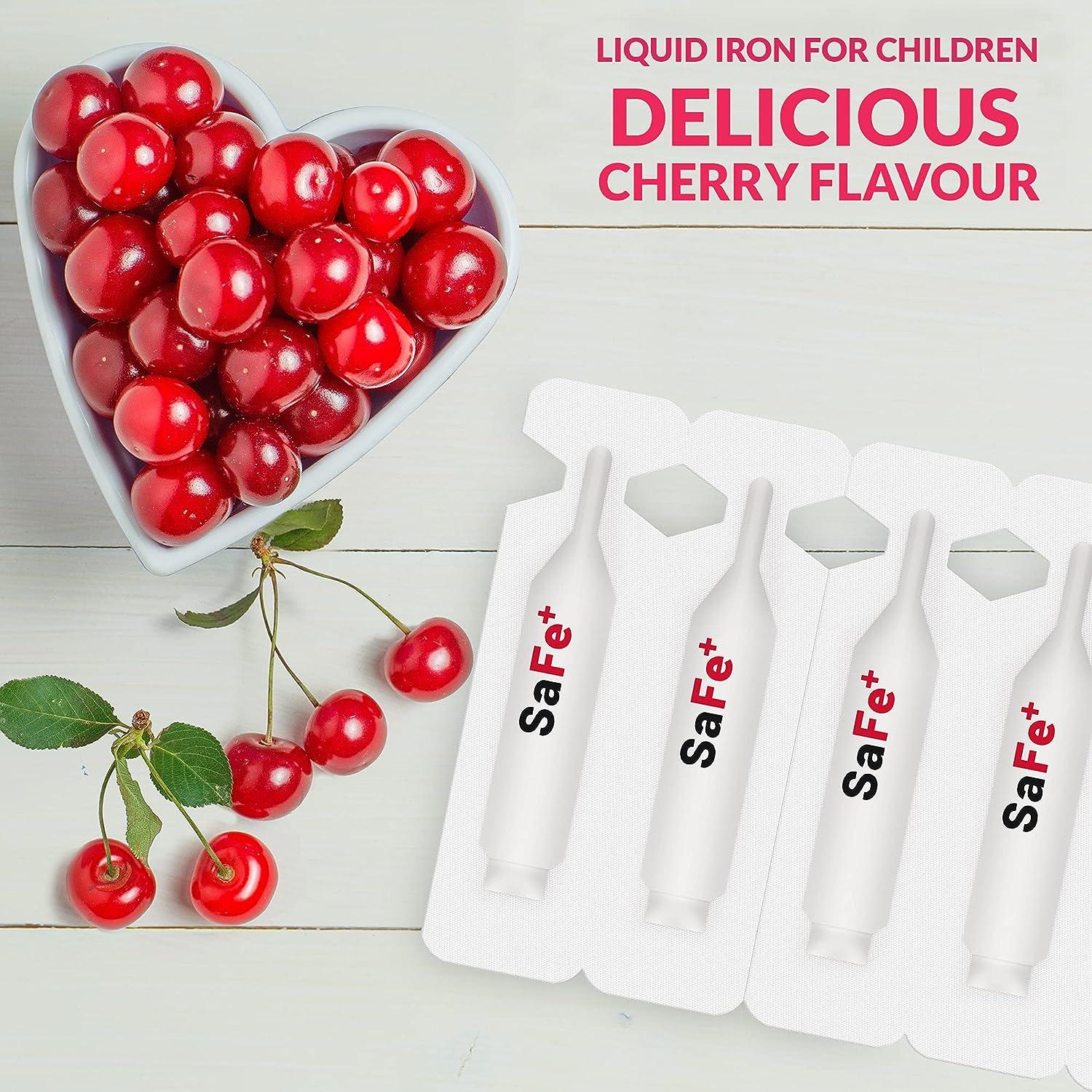 SaFe+ Liquid Iron for Children - 20mg/2mL Cherry Flavor - 30 Unit-Doses ...