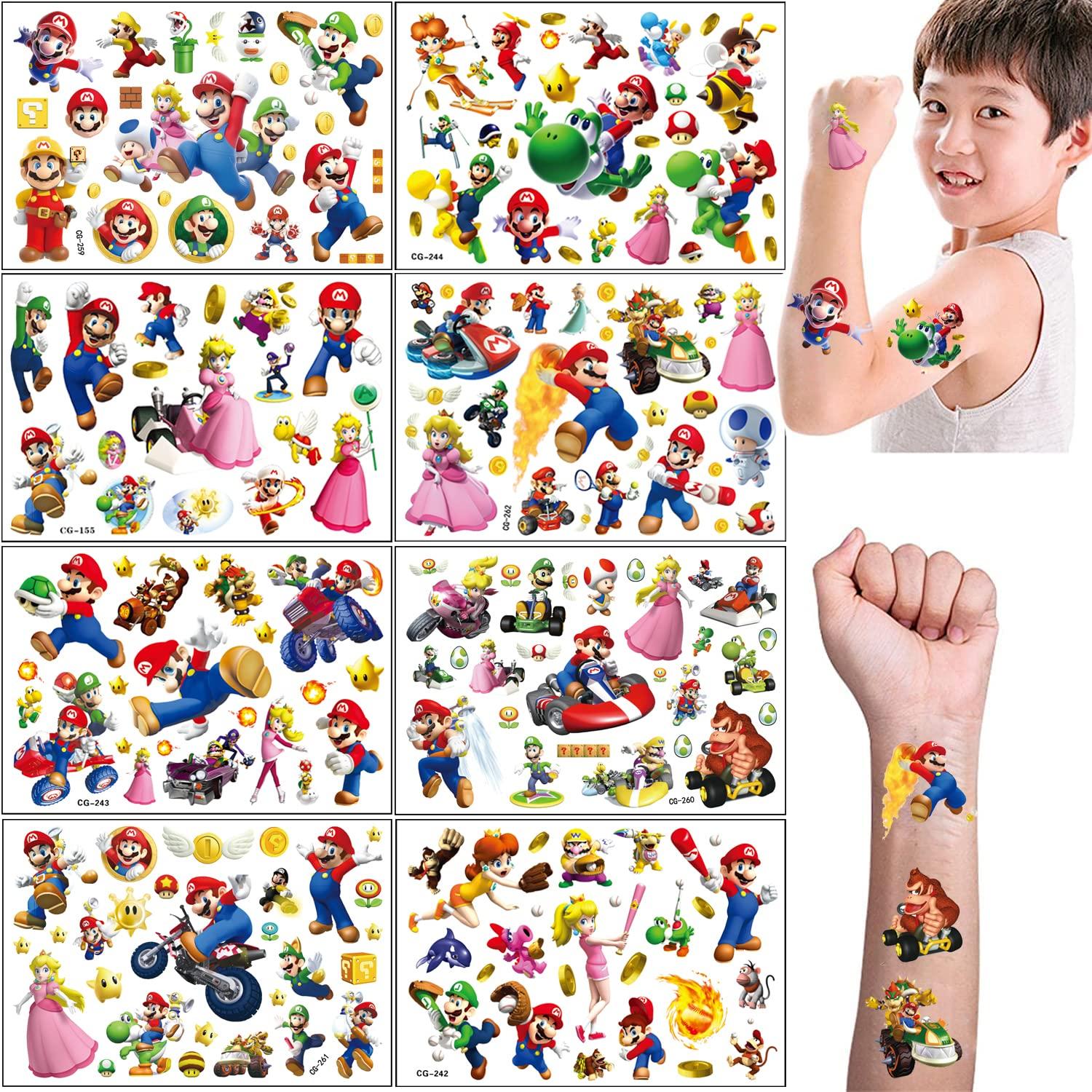 mario tattoos temporary