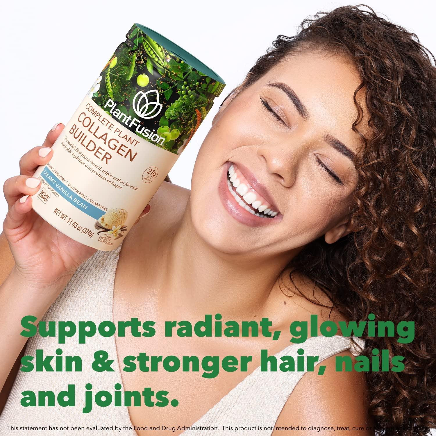 PlantFusion Vegan Collagen Powder - Plant-Based Protein for Hair, Skin ...