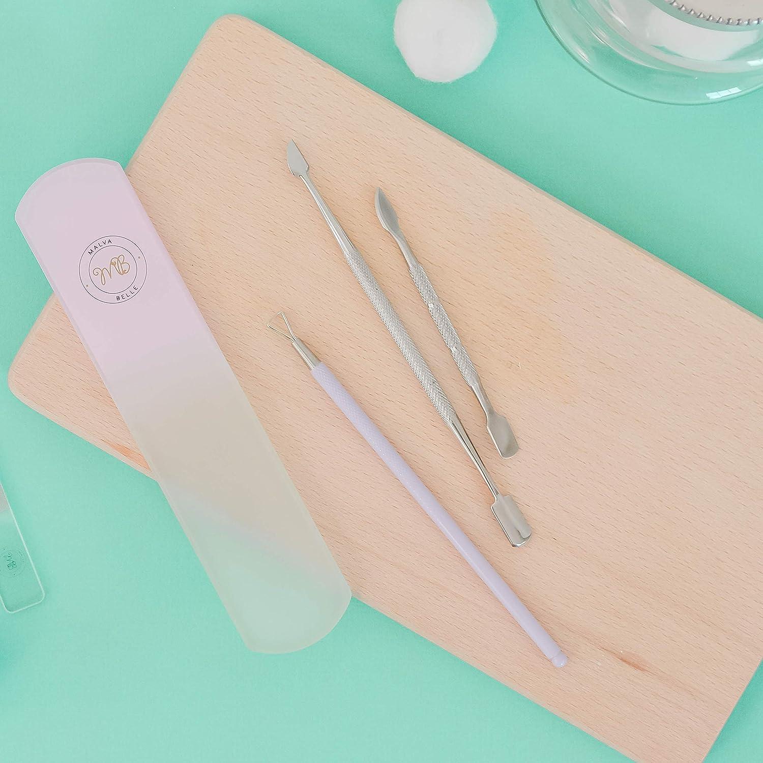 Professional Stainless Steel Cuticle Pusher & Spoon Nail Cleaner Set ...