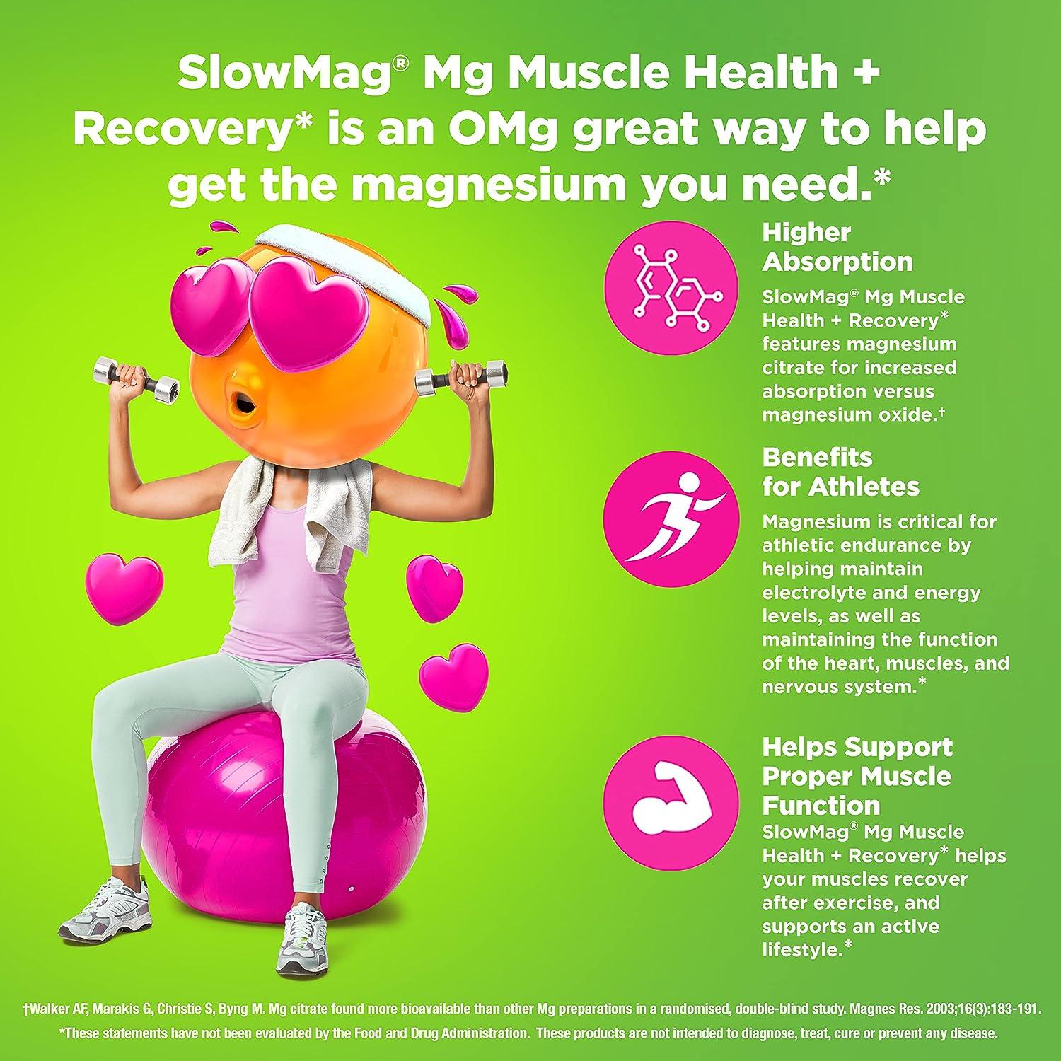 SlowMag Mg Muscle Health + Recovery Gummies - 60ct Magnesium Citrate ...