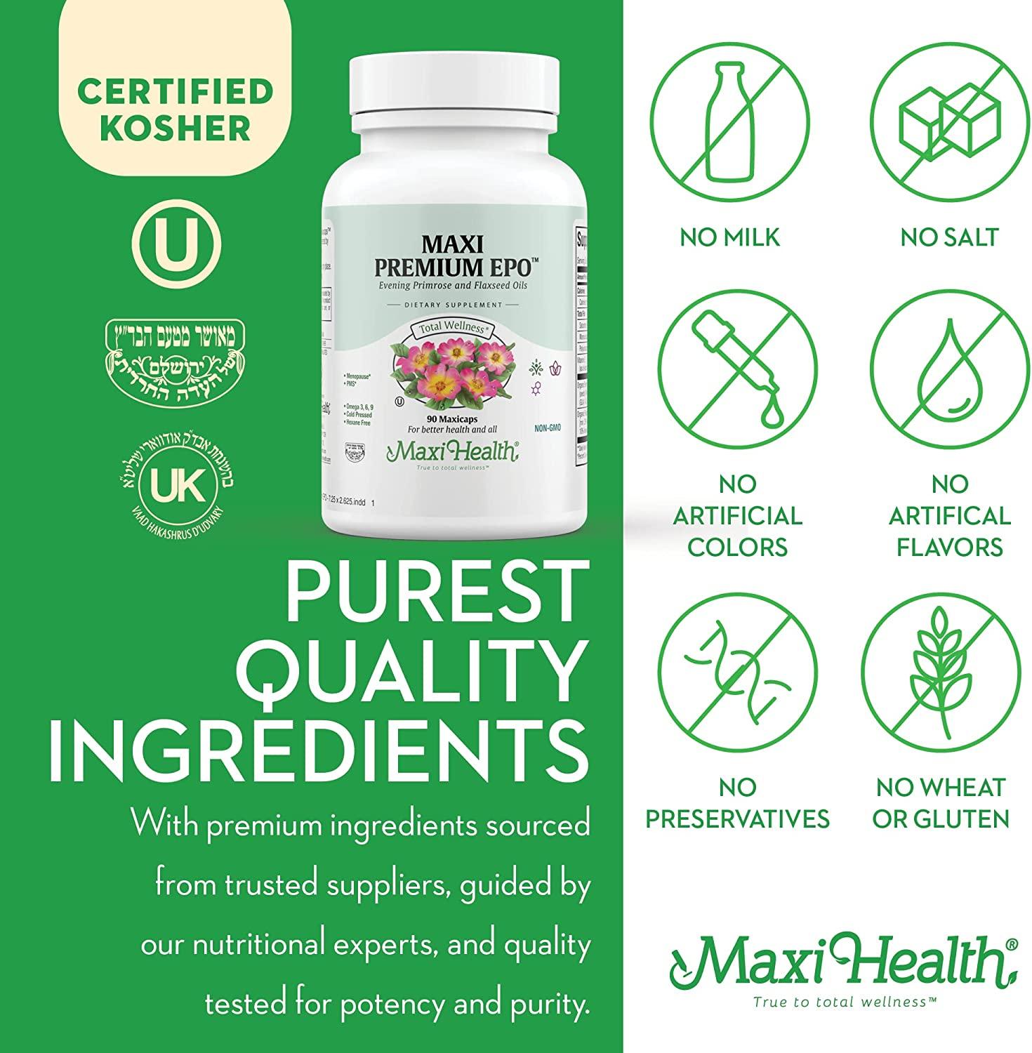 Organic Evening Primrose Oil Capsules 1500mg - Hormone Balance ...