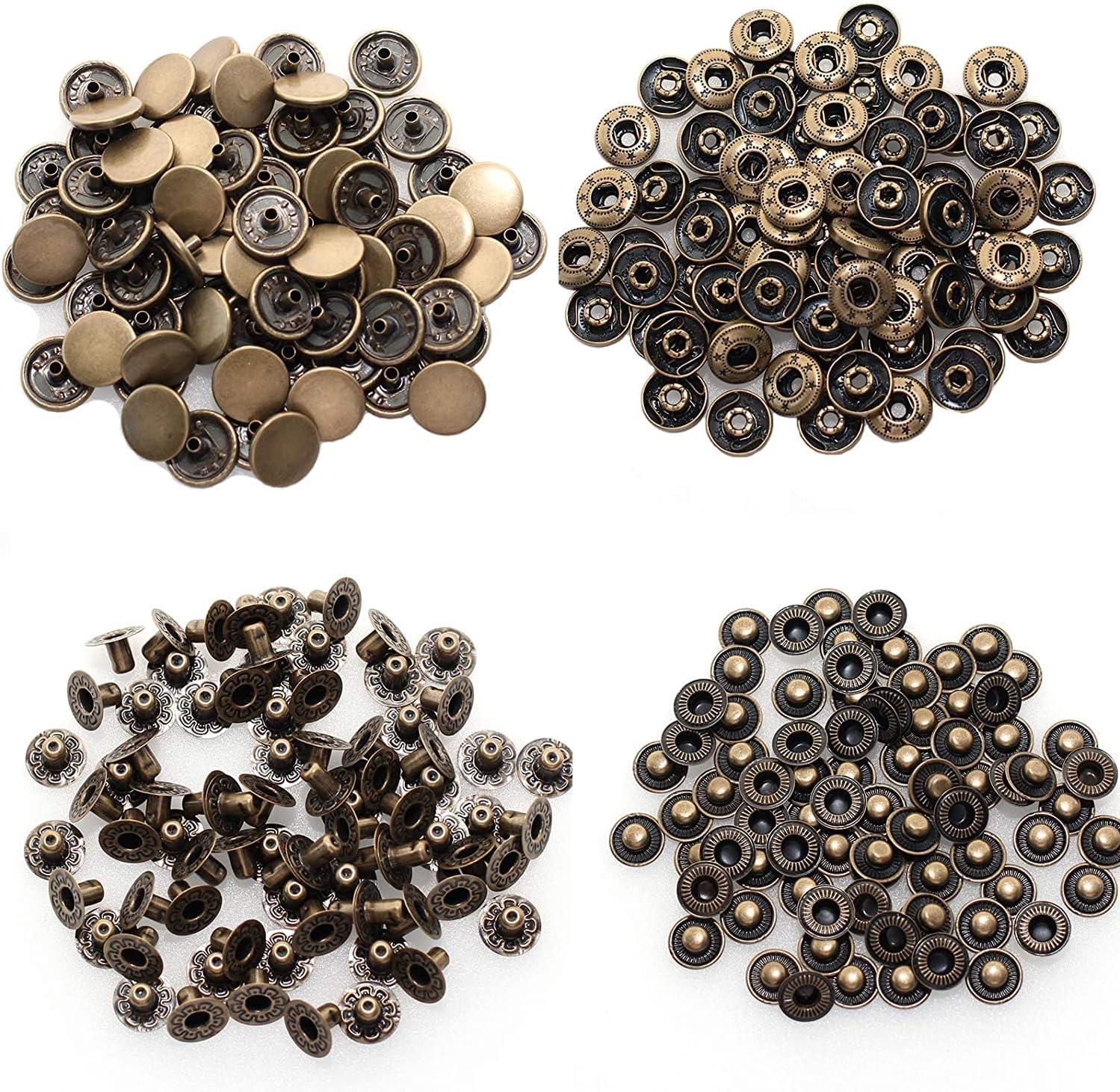 24 Sets Heavy Duty Leather Snap Fasteners Kit - BetterJonny 17mm Metal ...