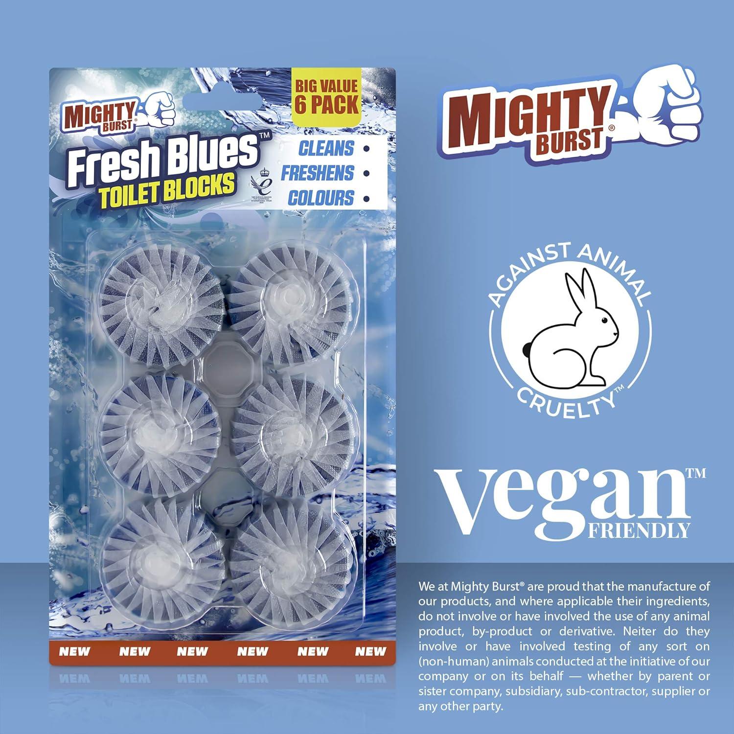 Mighty Burst Fresh Blues Toilet Block 6 Pack Cistern Blocks That ...