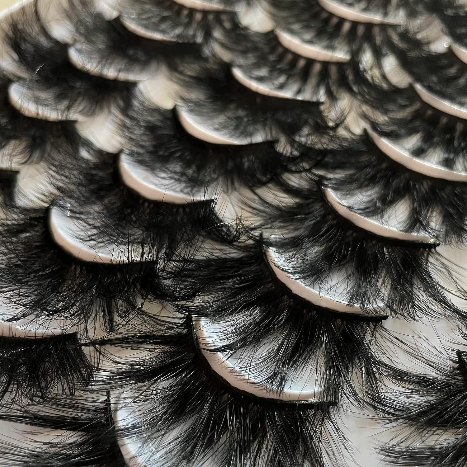 False Eyelashes 20 Pairs Super Long Fluffy Dramatic Lashes Wispy (A01)