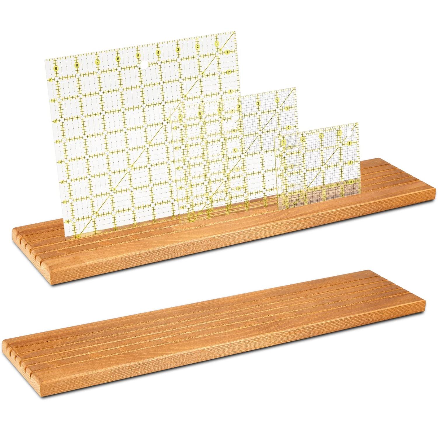Wooden Quilting Ruler Rack Organizer with 5 Slots - Brown | Home ...