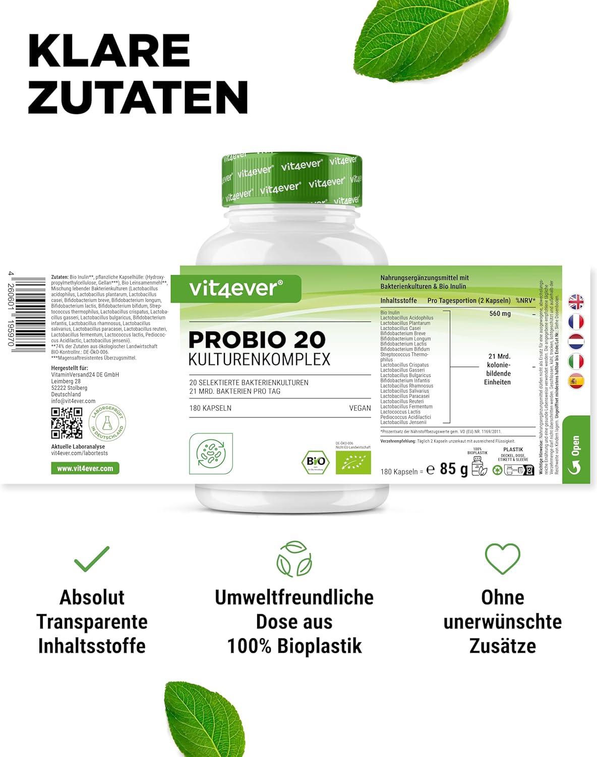 Shop Probio 20 - 180 Vegan Gastrointestinal Capsules with 21 Billion ...
