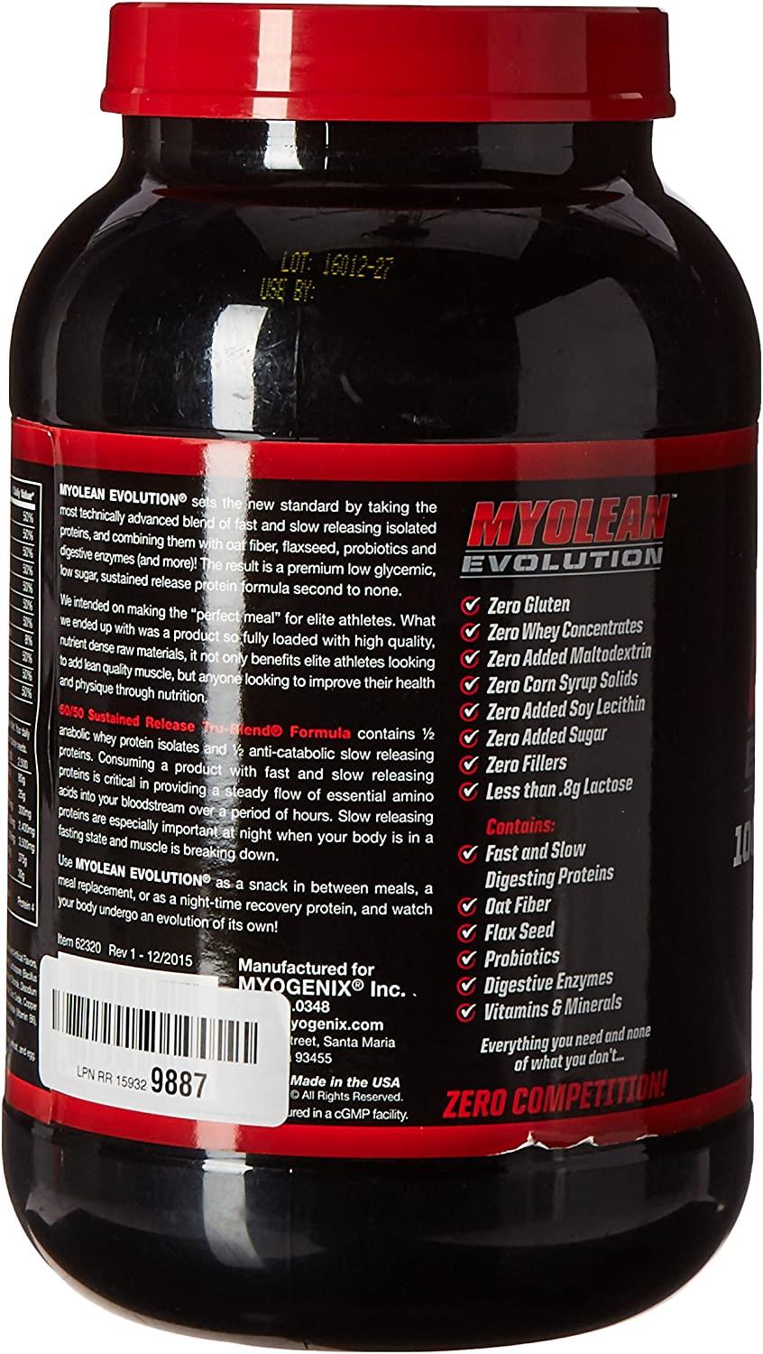 Myogenix Myolean Evolution Isolate Powder Vanilla Cream 2.31 lb ...