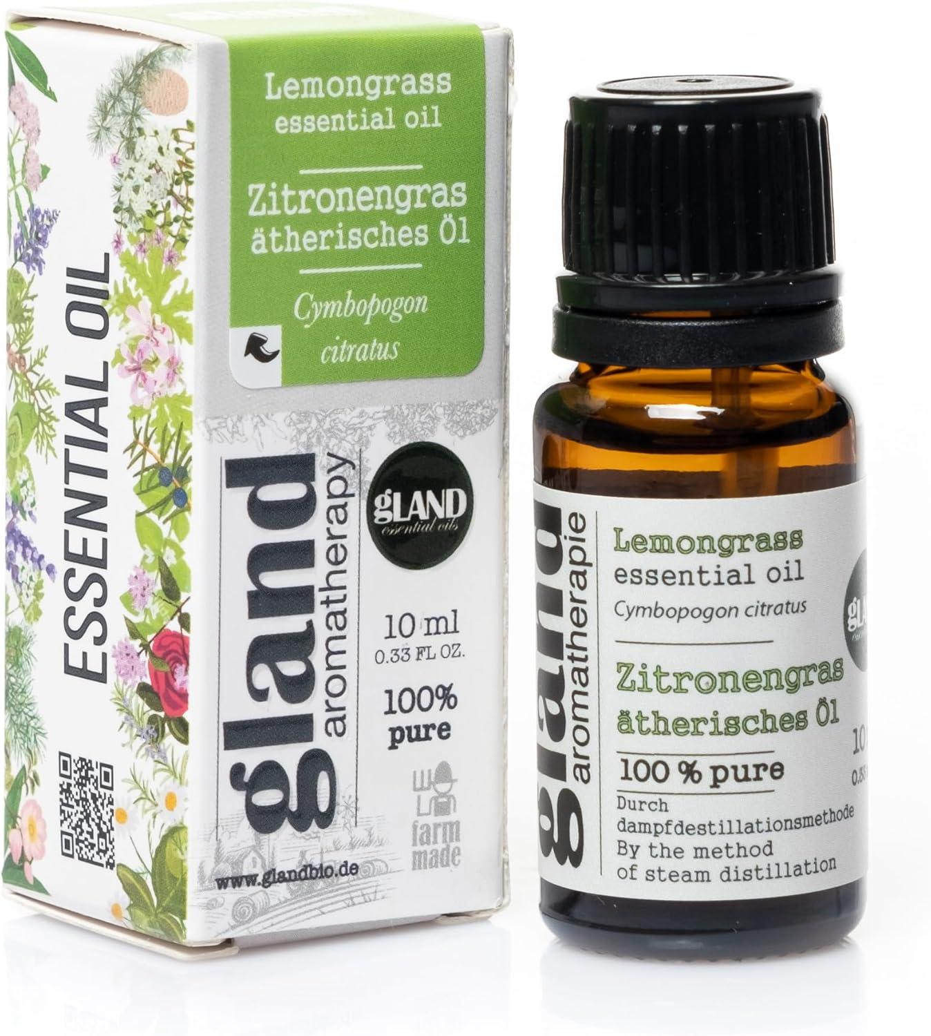 100% Natural Gland Lemongrass Essential Oil - Pure Cymbopogon Oil for ...