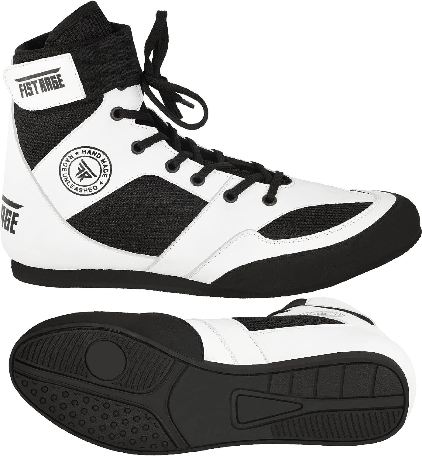 FISTRAGE Leather Boxing Shoes | Kick Fighting Training Mesh Unisex Pro ...